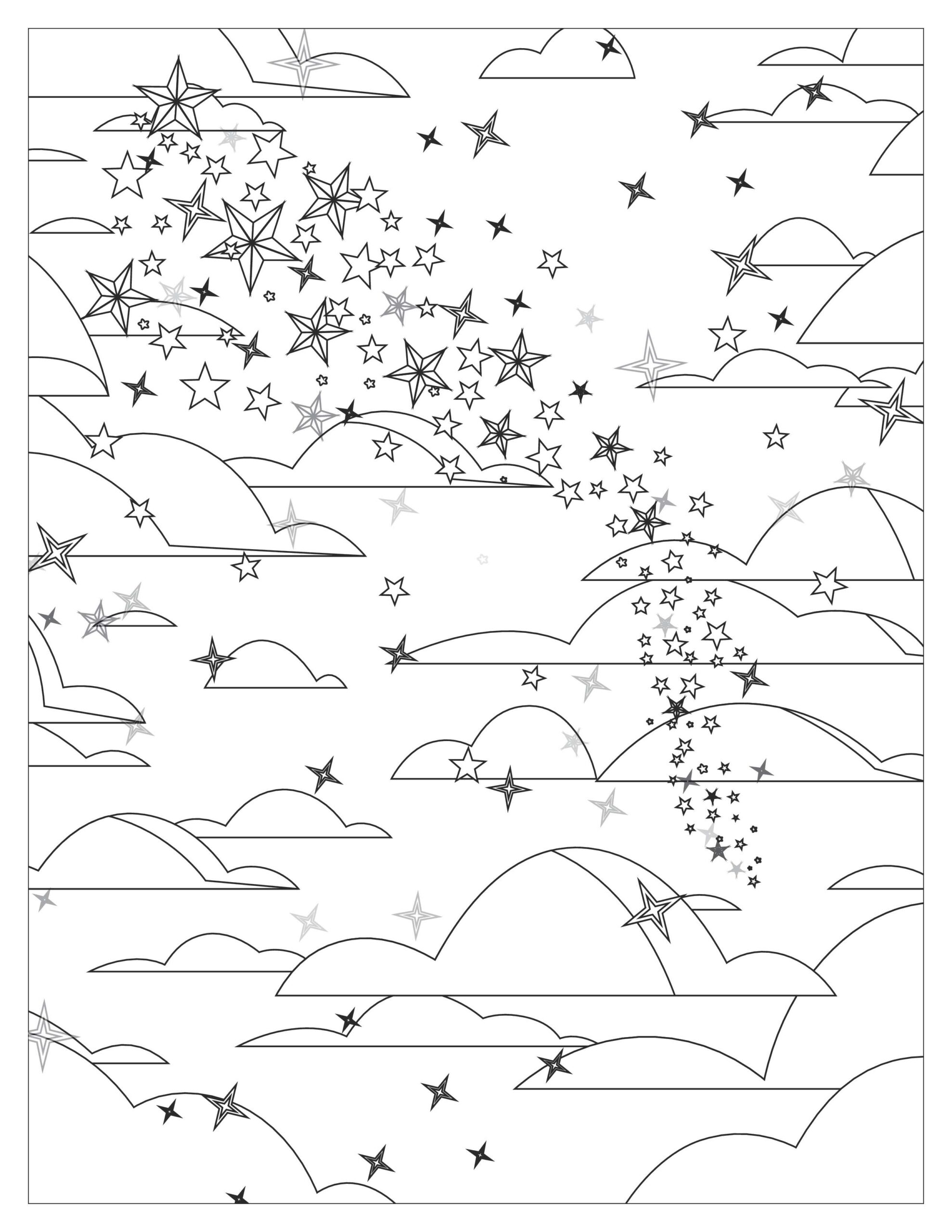 Celestial Skies Coloring Pages: Printable Heavenly Designs
