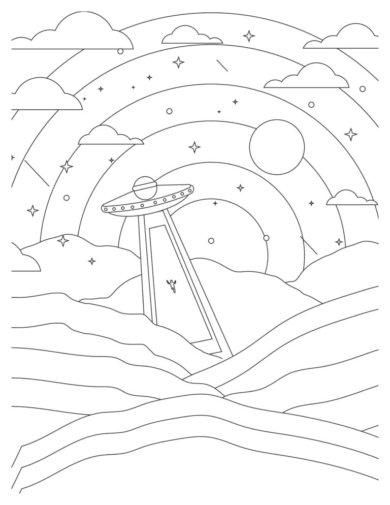 Celestial Skies Coloring Pages: Printable Heavenly Designs