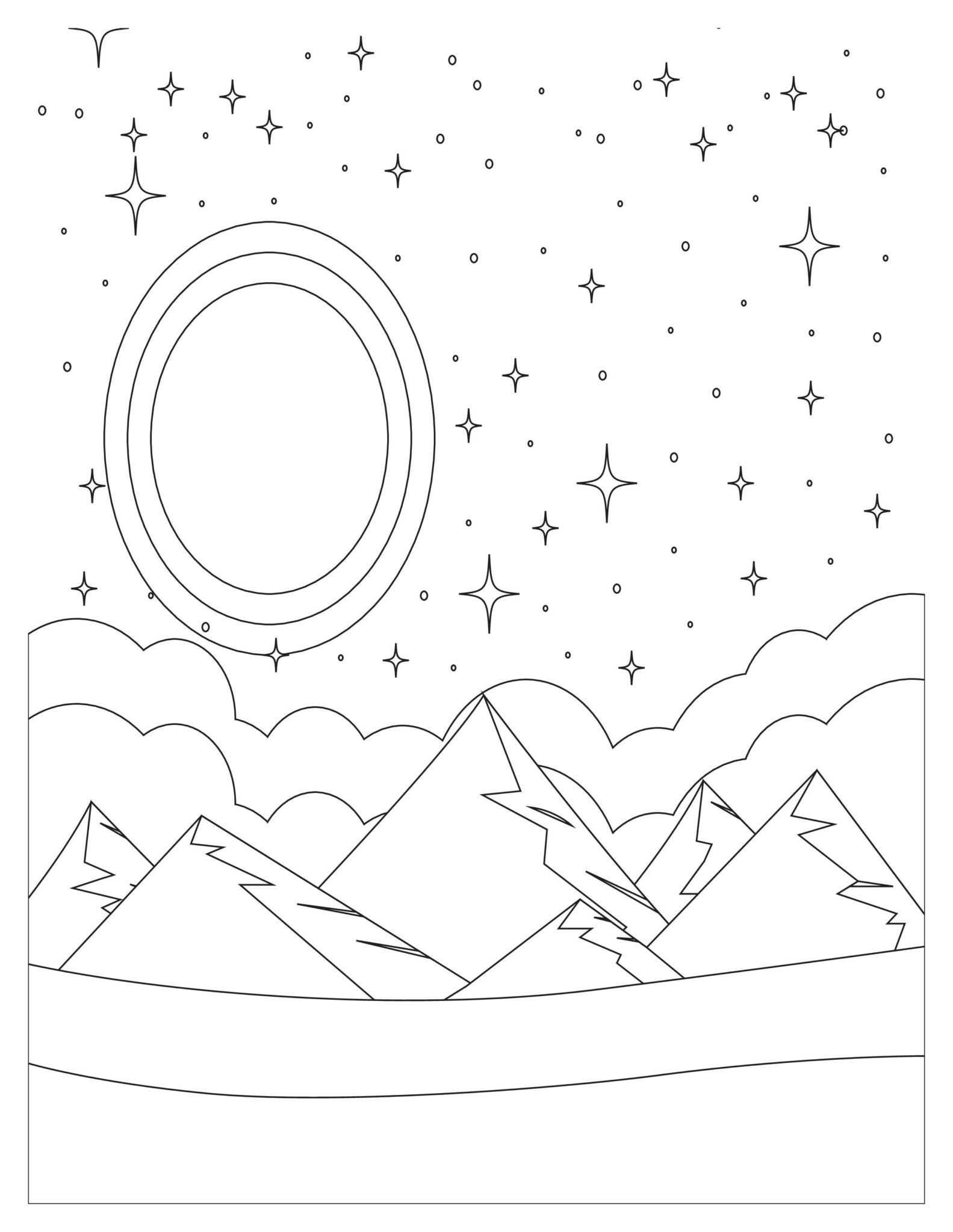Celestial Skies Coloring Pages: Printable Heavenly Designs