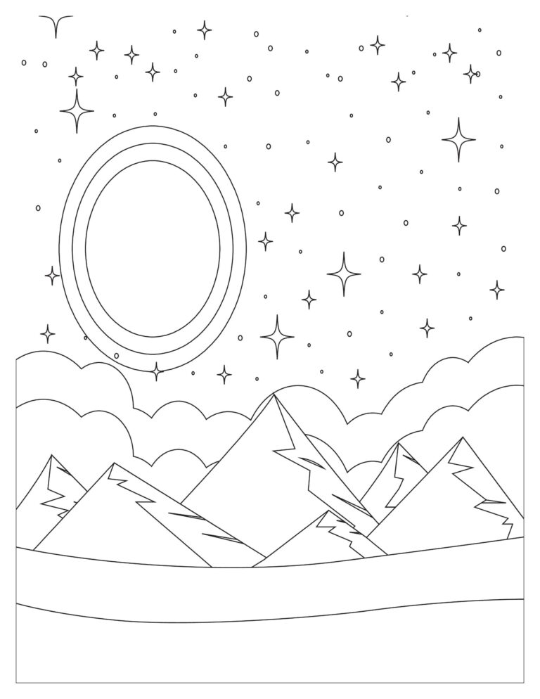 Celestial Skies Coloring Pages: Printable Heavenly Designs