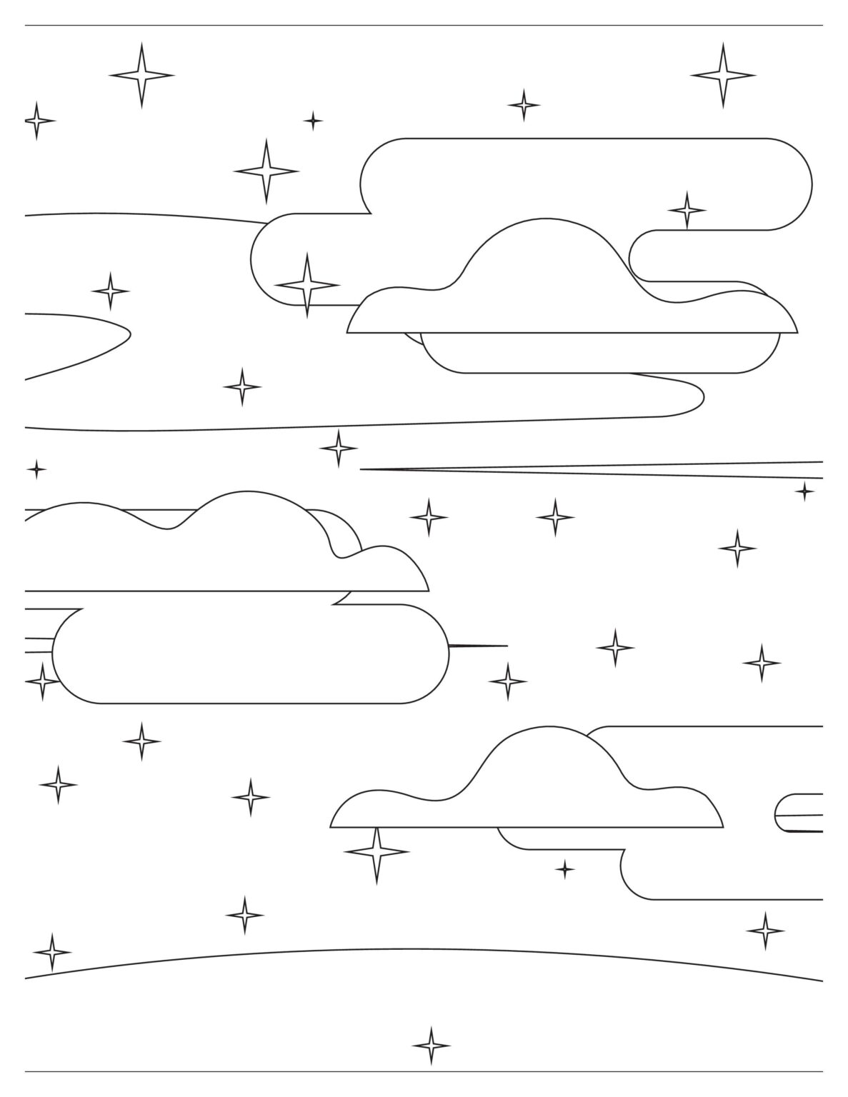 Celestial Skies Coloring Pages: Printable Heavenly Designs