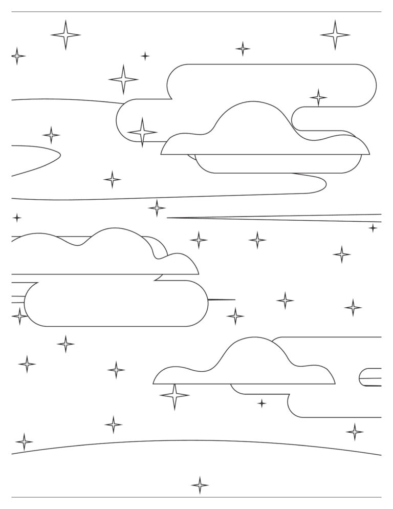 Celestial Skies Coloring Pages: Printable Heavenly Designs