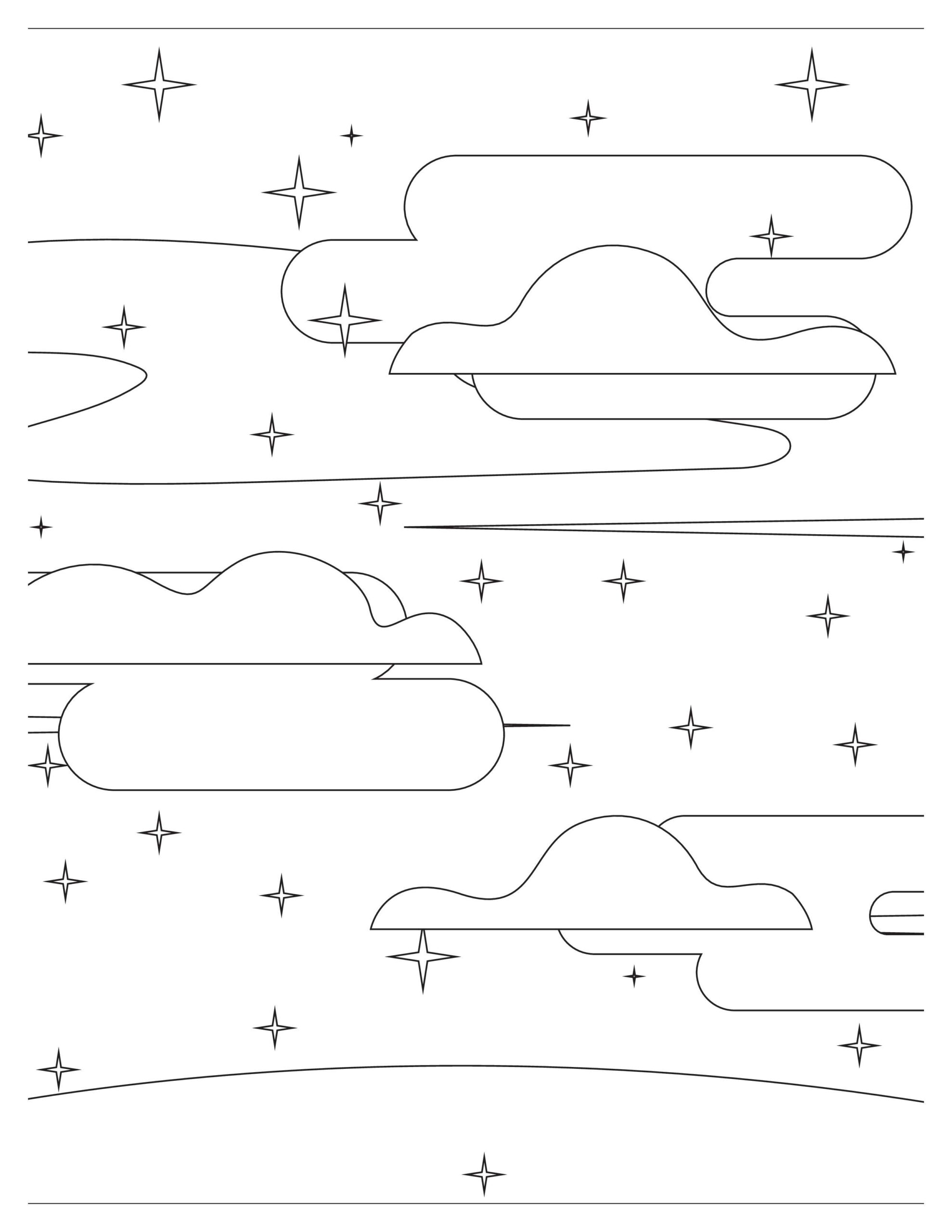 Celestial Skies Coloring Pages: Printable Heavenly Designs