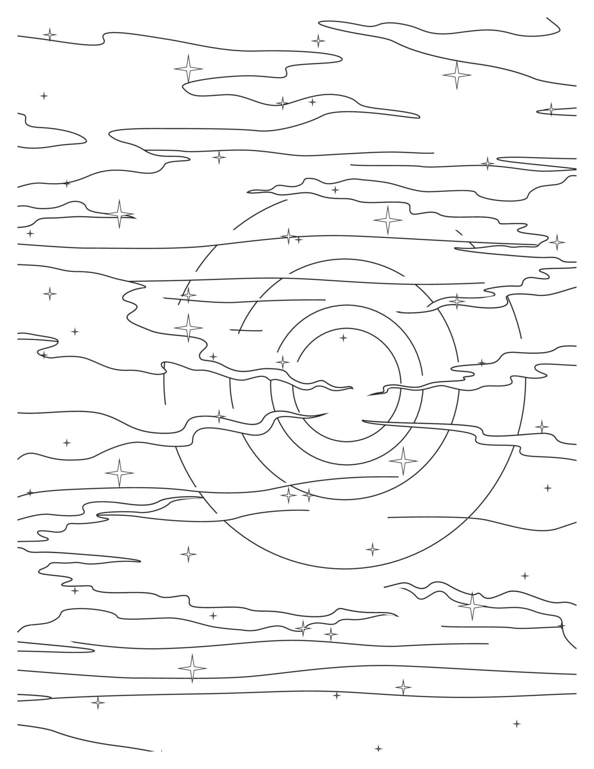 Celestial Skies Coloring Pages: Printable Heavenly Designs