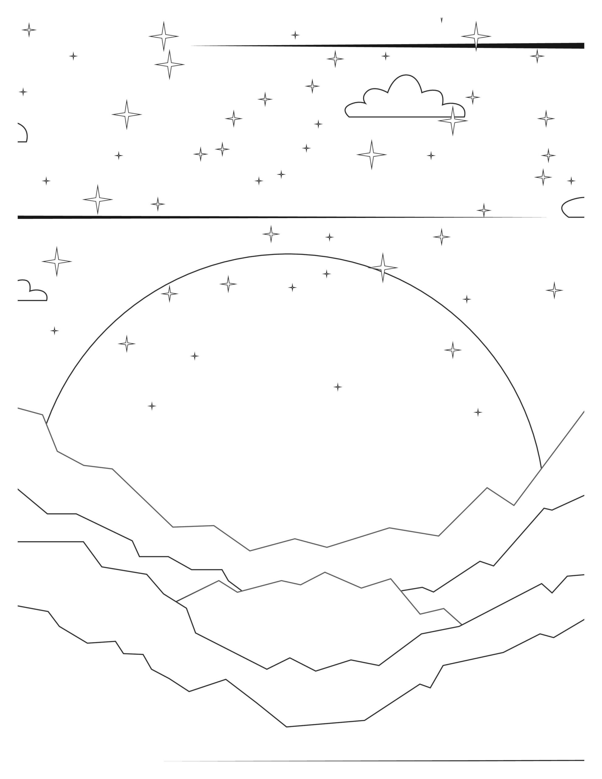 Celestial Skies Coloring Pages: Printable Heavenly Designs
