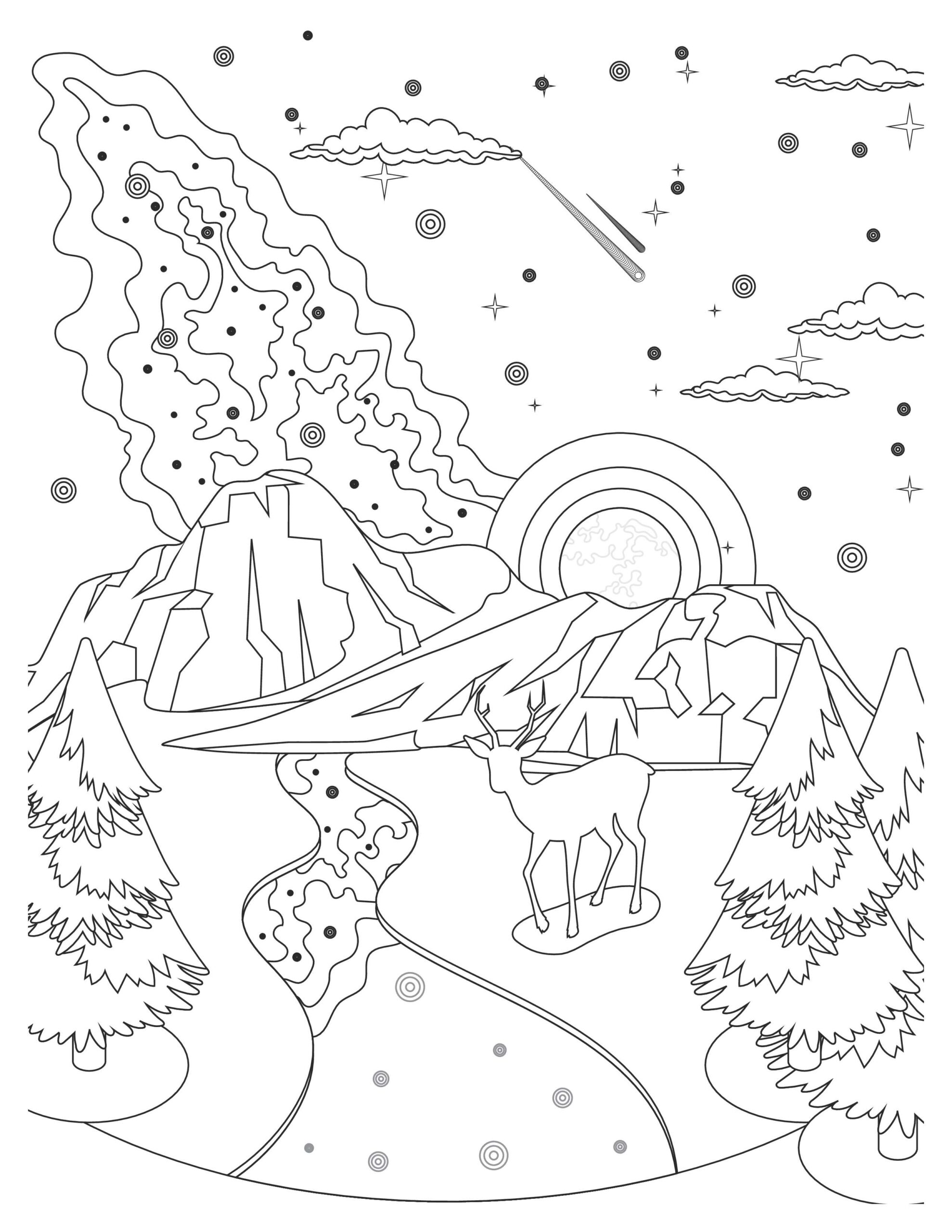 Celestial Skies Coloring Pages: Printable Heavenly Designs