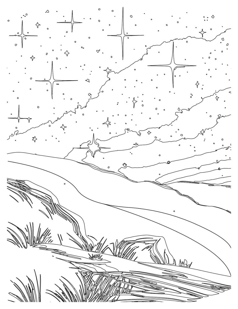 Celestial Skies Coloring Pages: Printable Heavenly Designs
