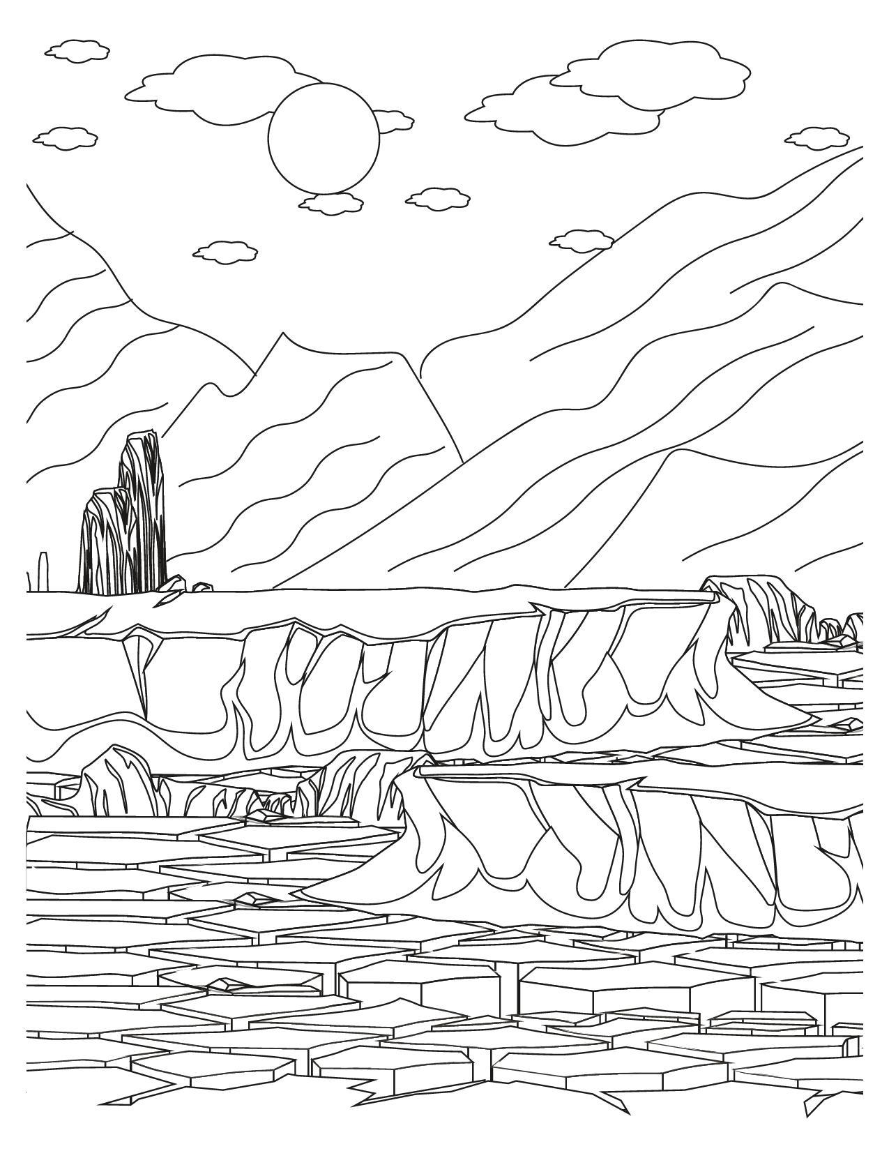 "Desert Landscape Coloring Pages | Dive into Arid Beauty!"