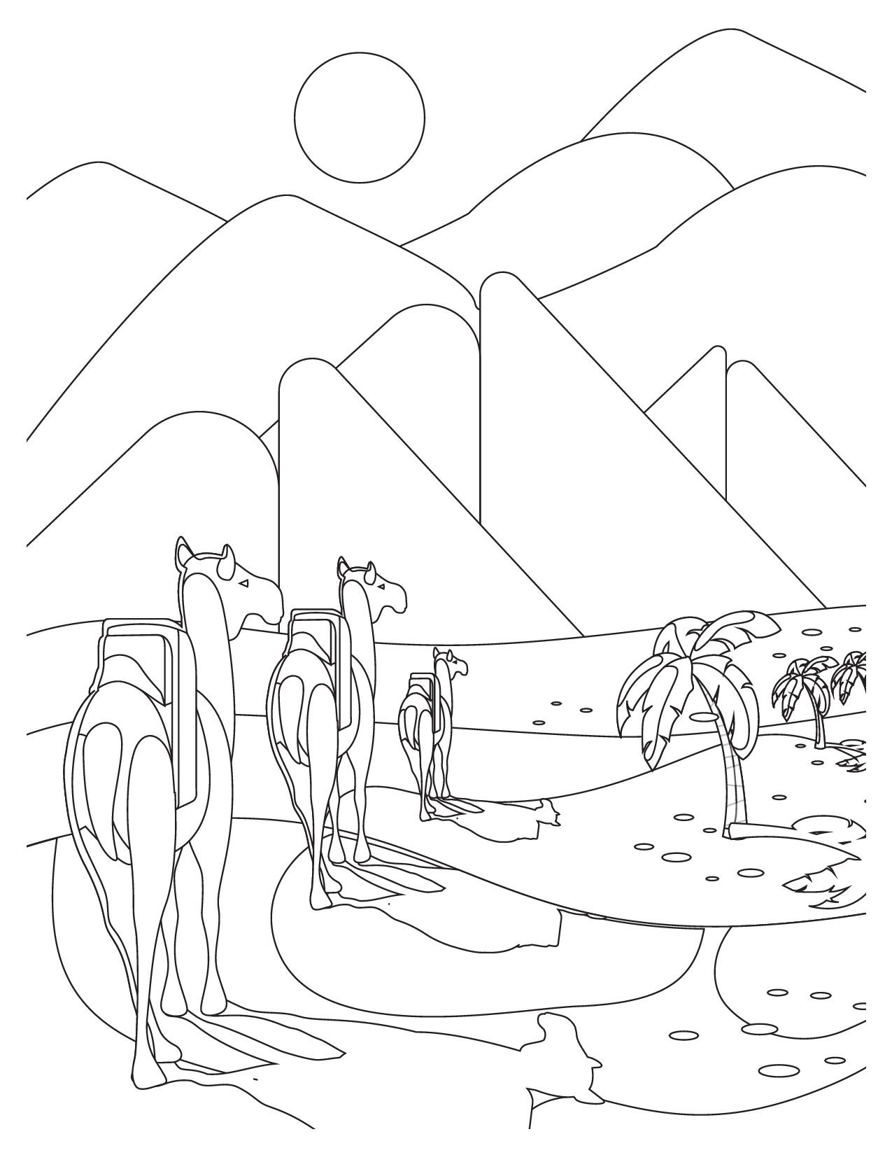 "Desert Landscape Coloring Pages | Dive into Arid Beauty!"