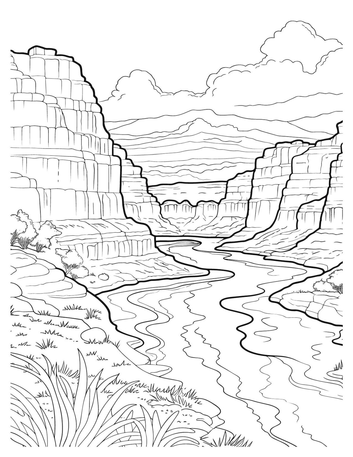 "Desert Landscape Coloring Pages | Dive into Arid Beauty!"