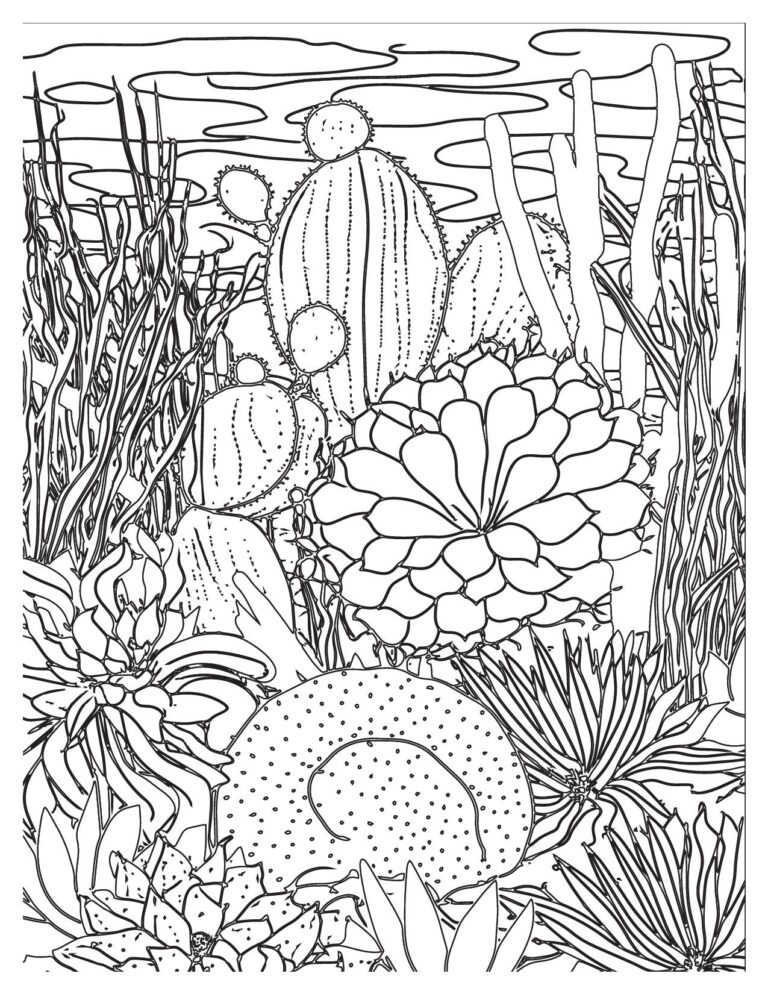 "Desert Landscape Coloring Pages | Dive into Arid Beauty!"