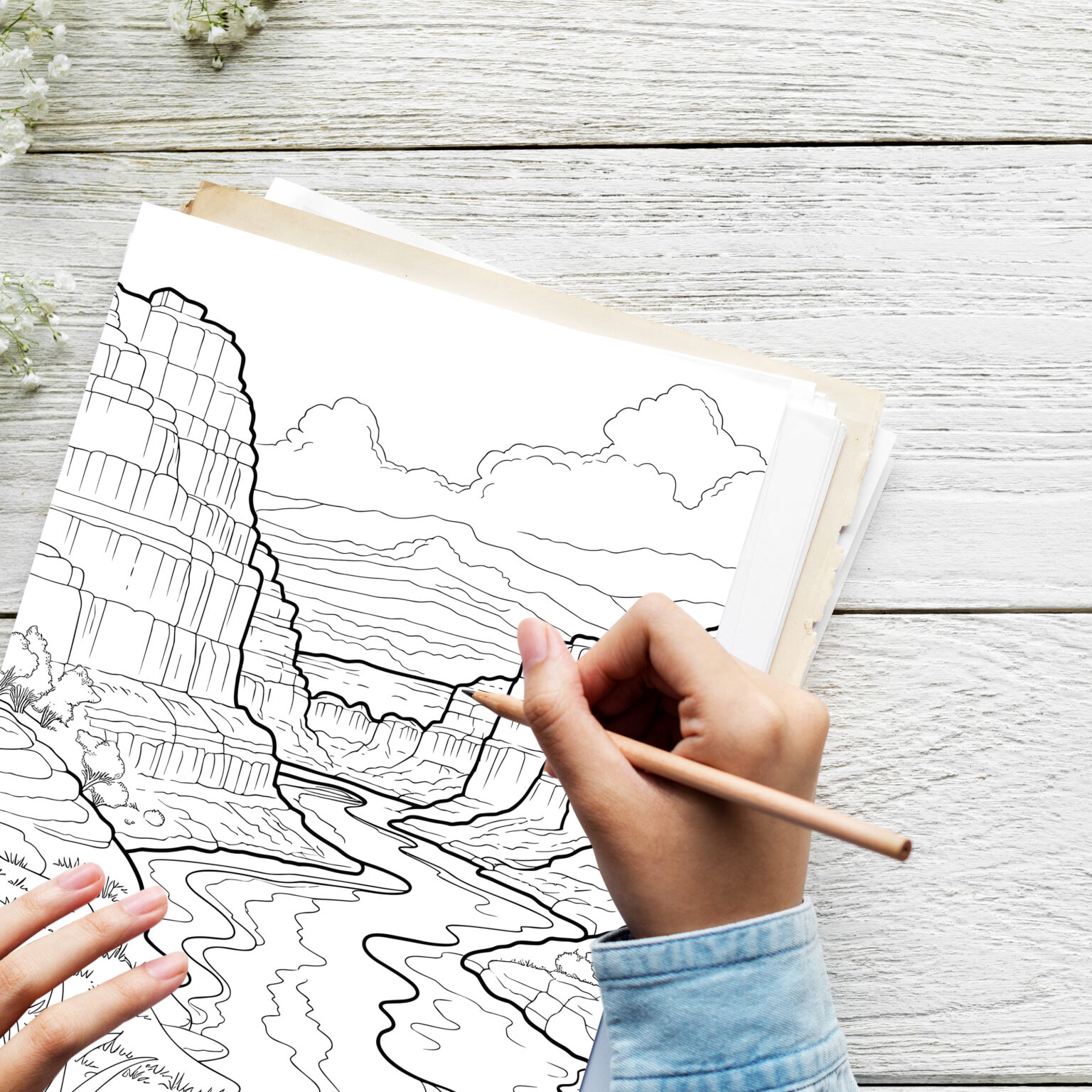 "Desert Landscape Coloring Pages | Dive into Arid Beauty!"