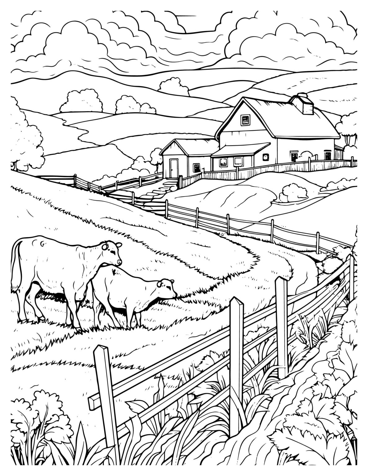Countryside Coloring Pages: Rural Retreats For Relaxation
