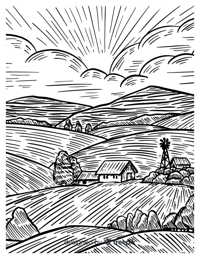 Countryside Coloring Pages: Rural Retreats For Relaxation