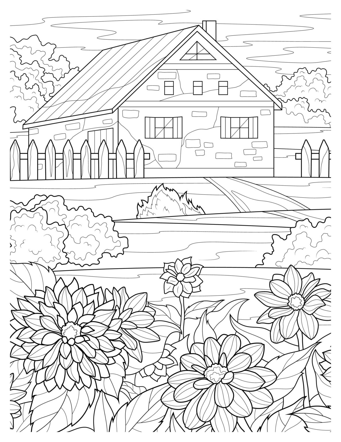 Countryside Coloring Pages: Rural Retreats For Relaxation
