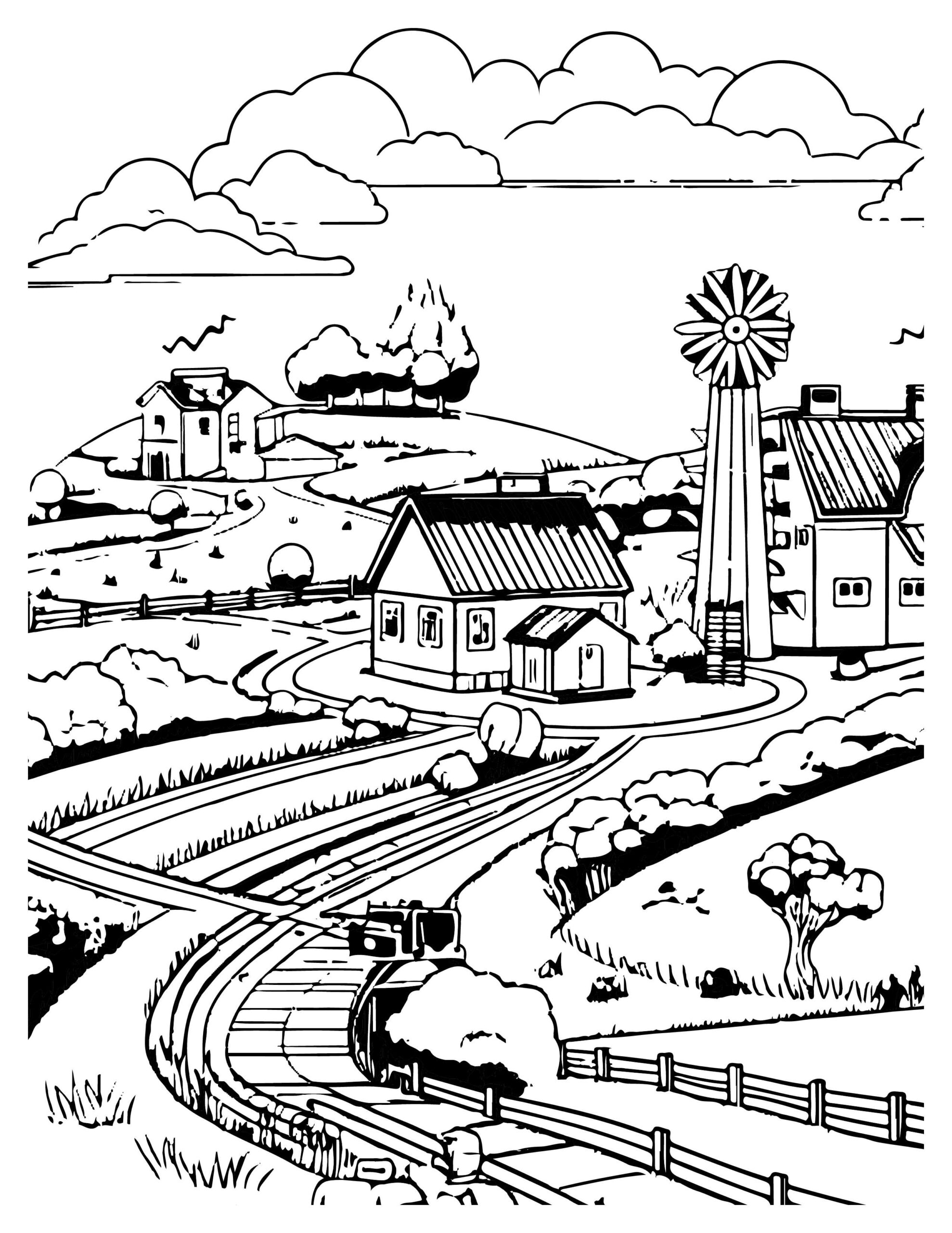 Countryside Coloring Pages: Rural Retreats For Relaxation