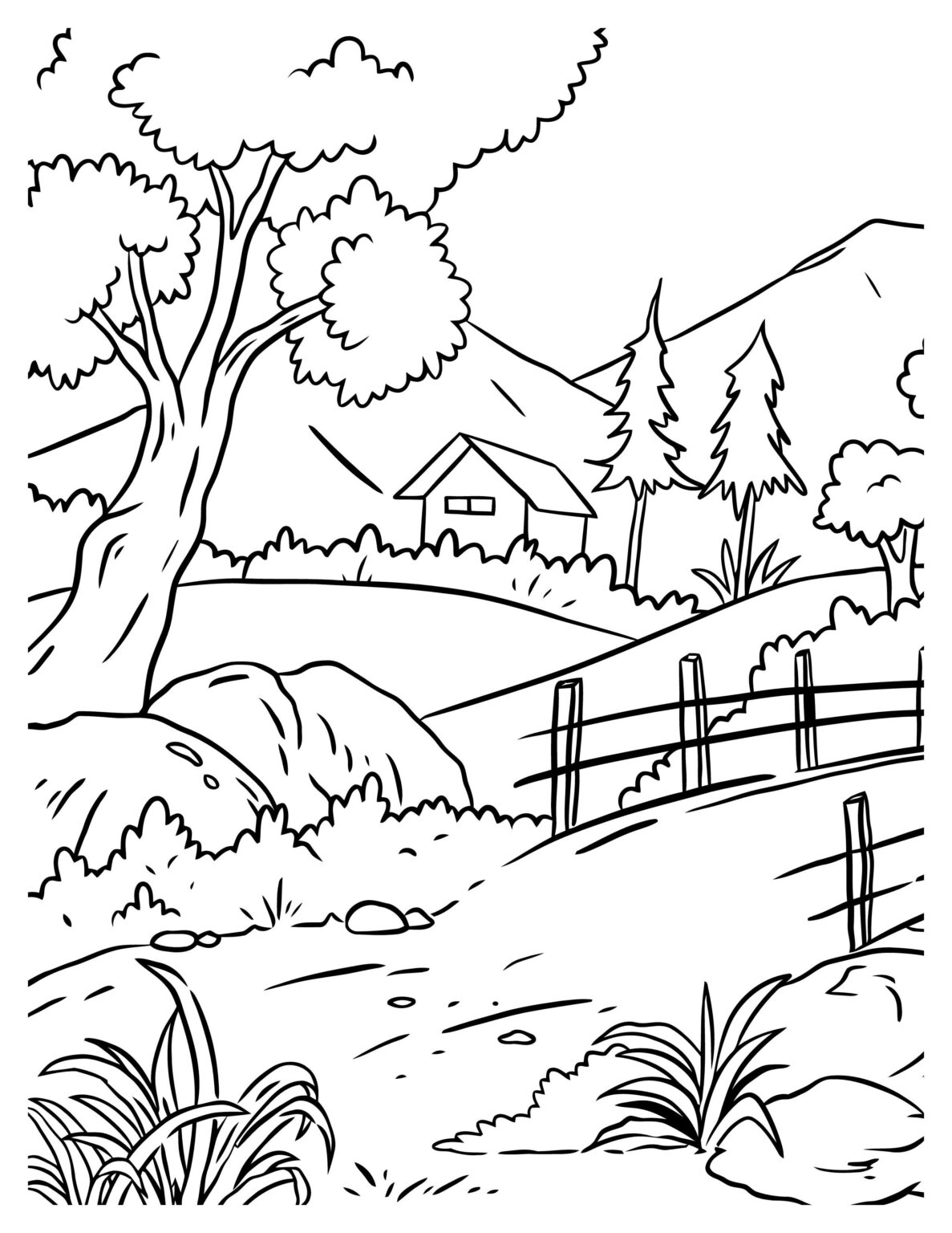 Countryside Coloring Pages: Rural Retreats For Relaxation