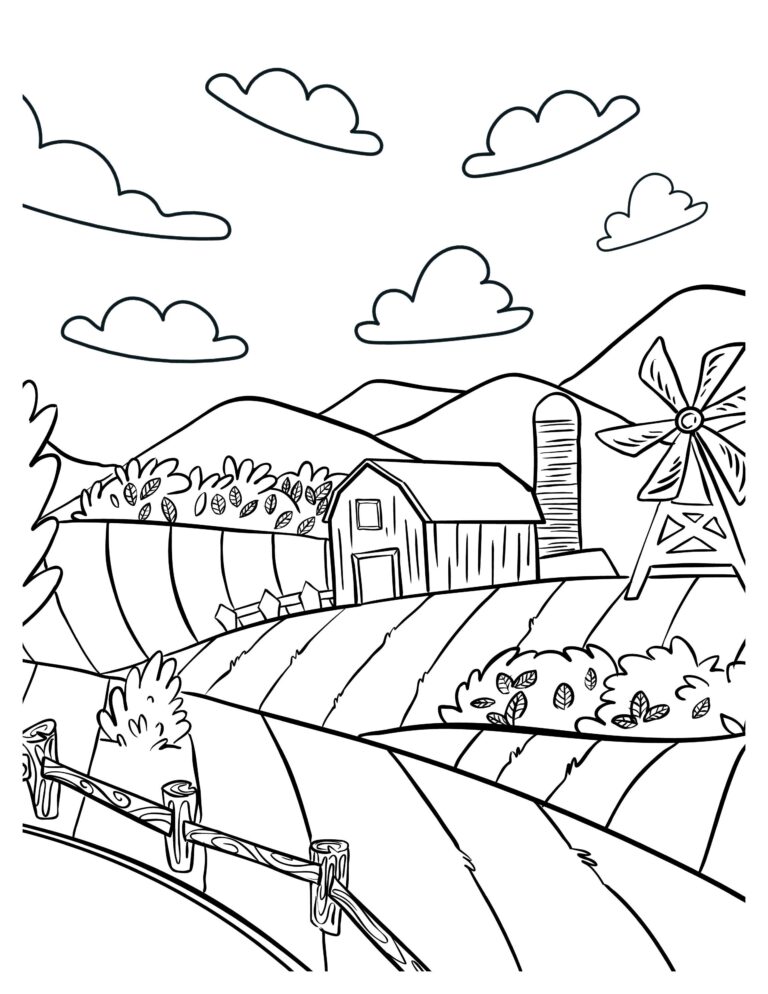 Countryside Coloring Pages: Rural Retreats For Relaxation