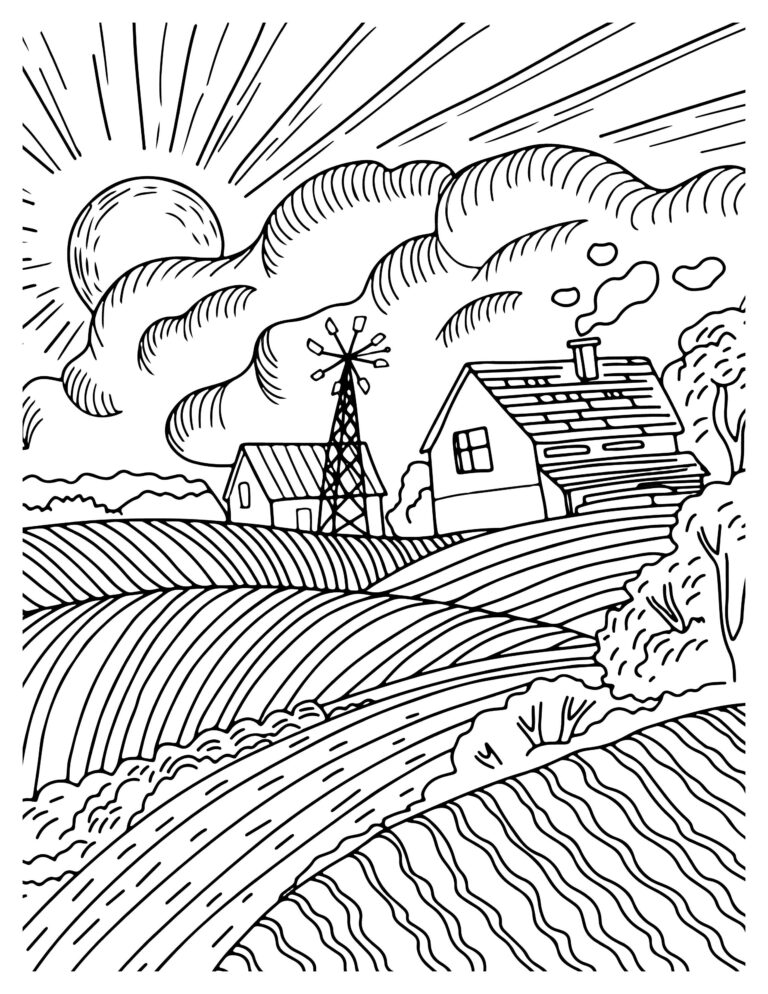 Countryside Coloring Pages: Rural Retreats For Relaxation