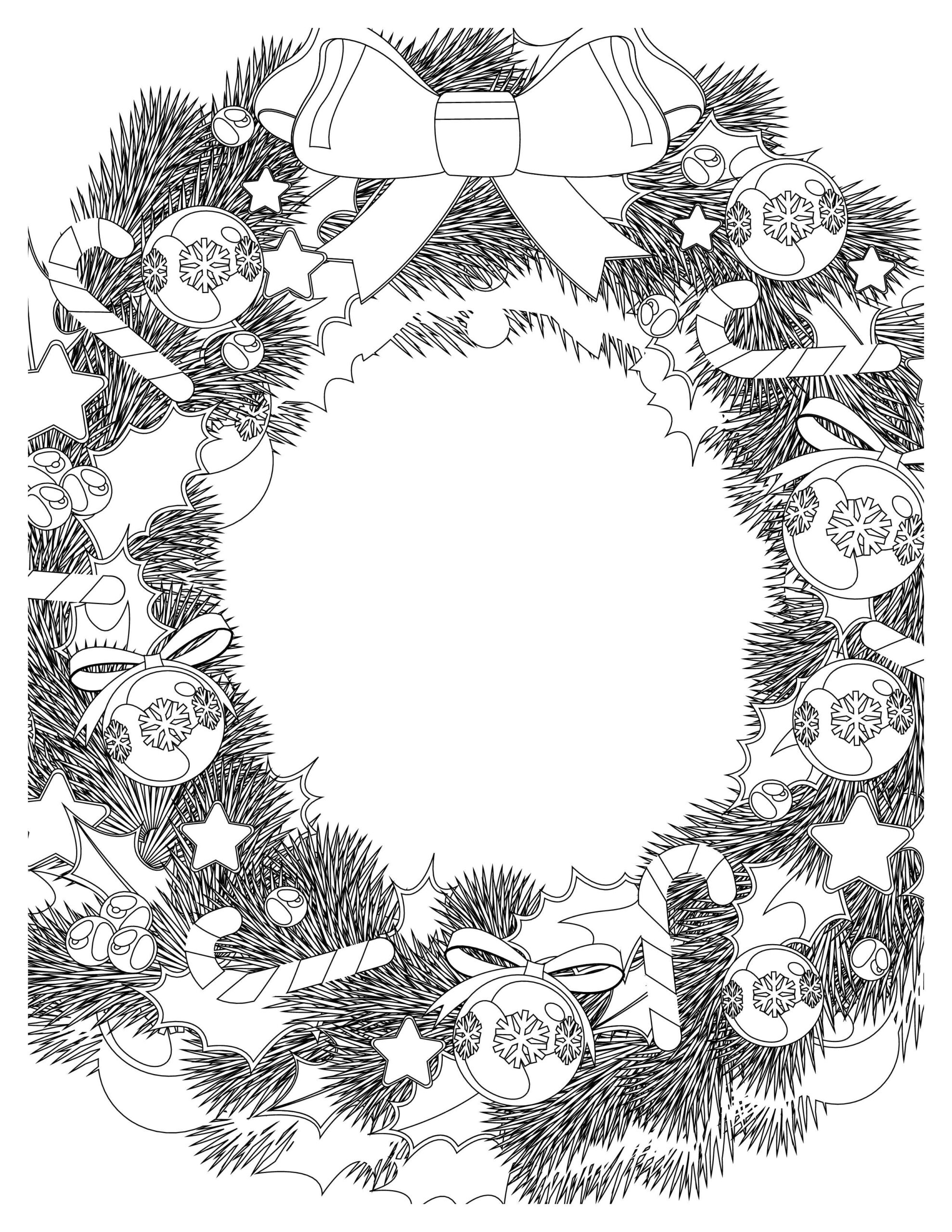 Holiday Wreath Coloring Pages | Get Creative Now!