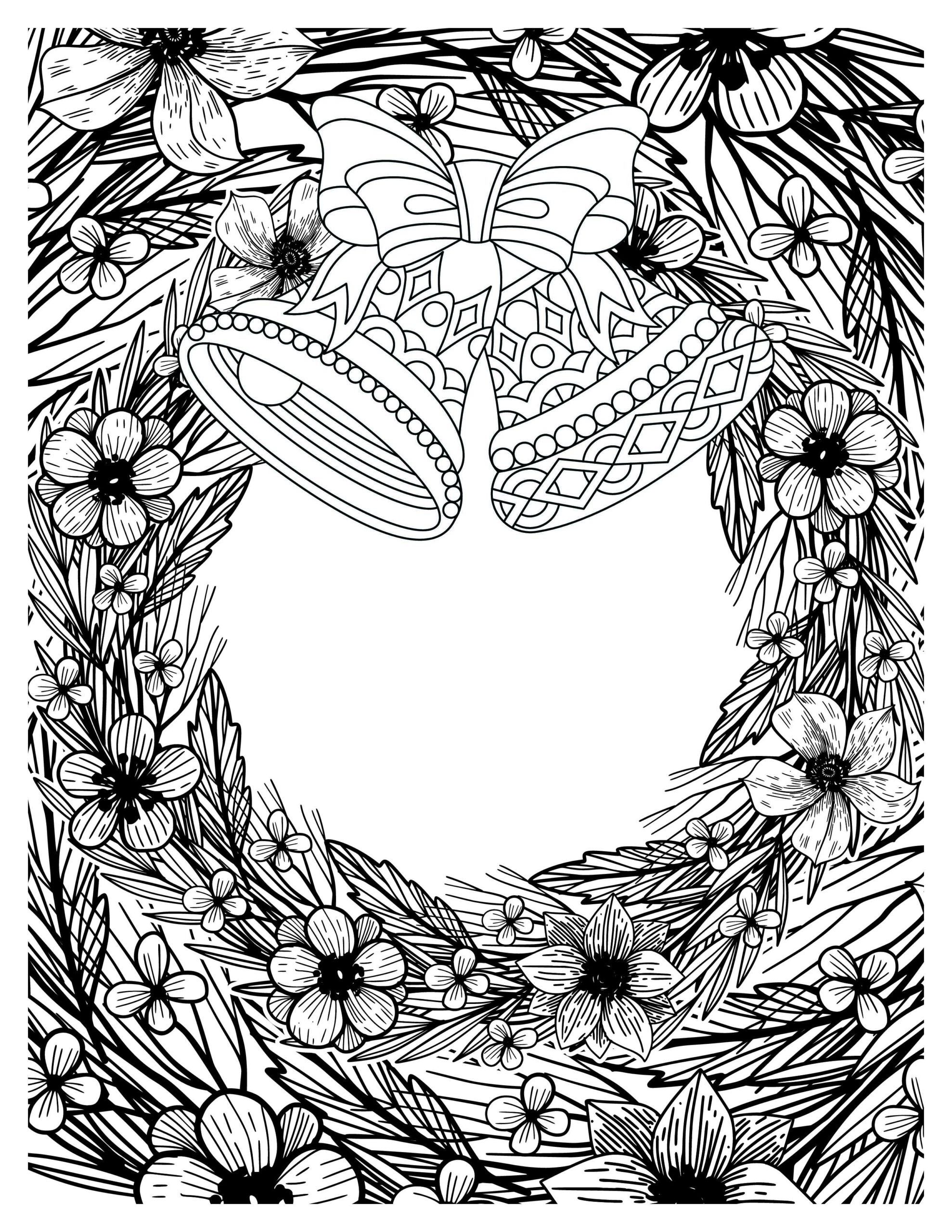 Holiday Wreath Coloring Pages | Get Creative Now!