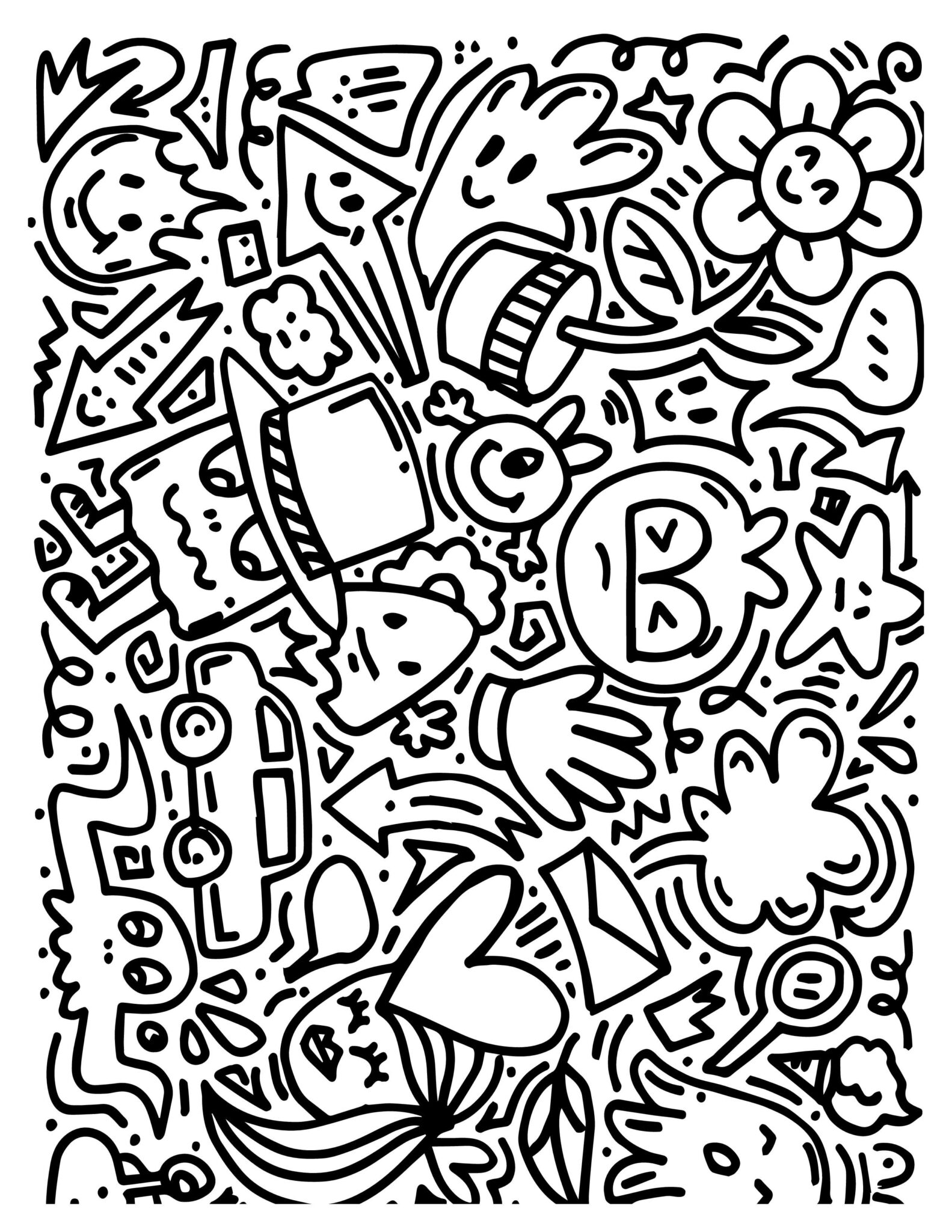 Doodles Coloring Pages: Printable Fun And Whimsical Designs