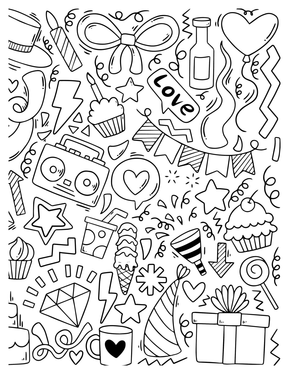 Doodles Coloring Pages: Printable Fun And Whimsical Designs
