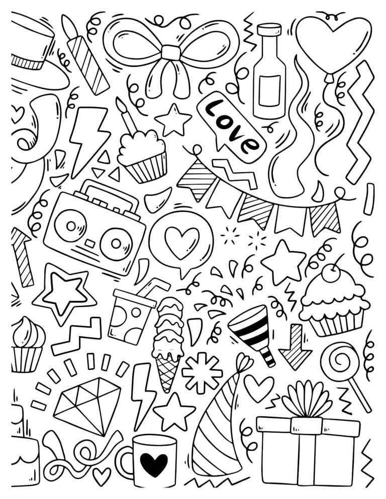 Doodles Coloring Pages: Printable Fun And Whimsical Designs