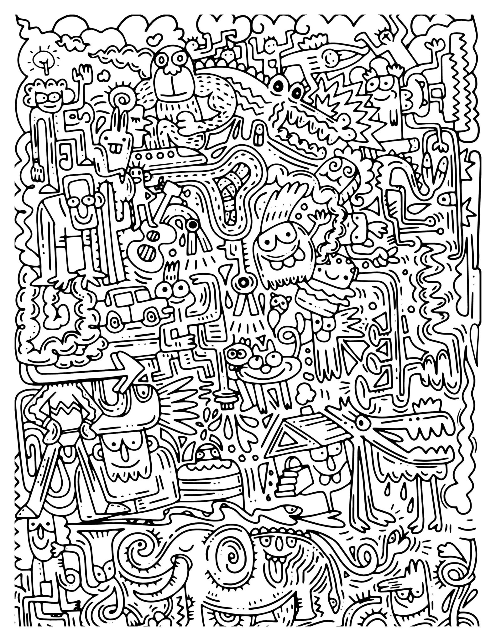 Doodles Coloring Pages: Printable Fun And Whimsical Designs