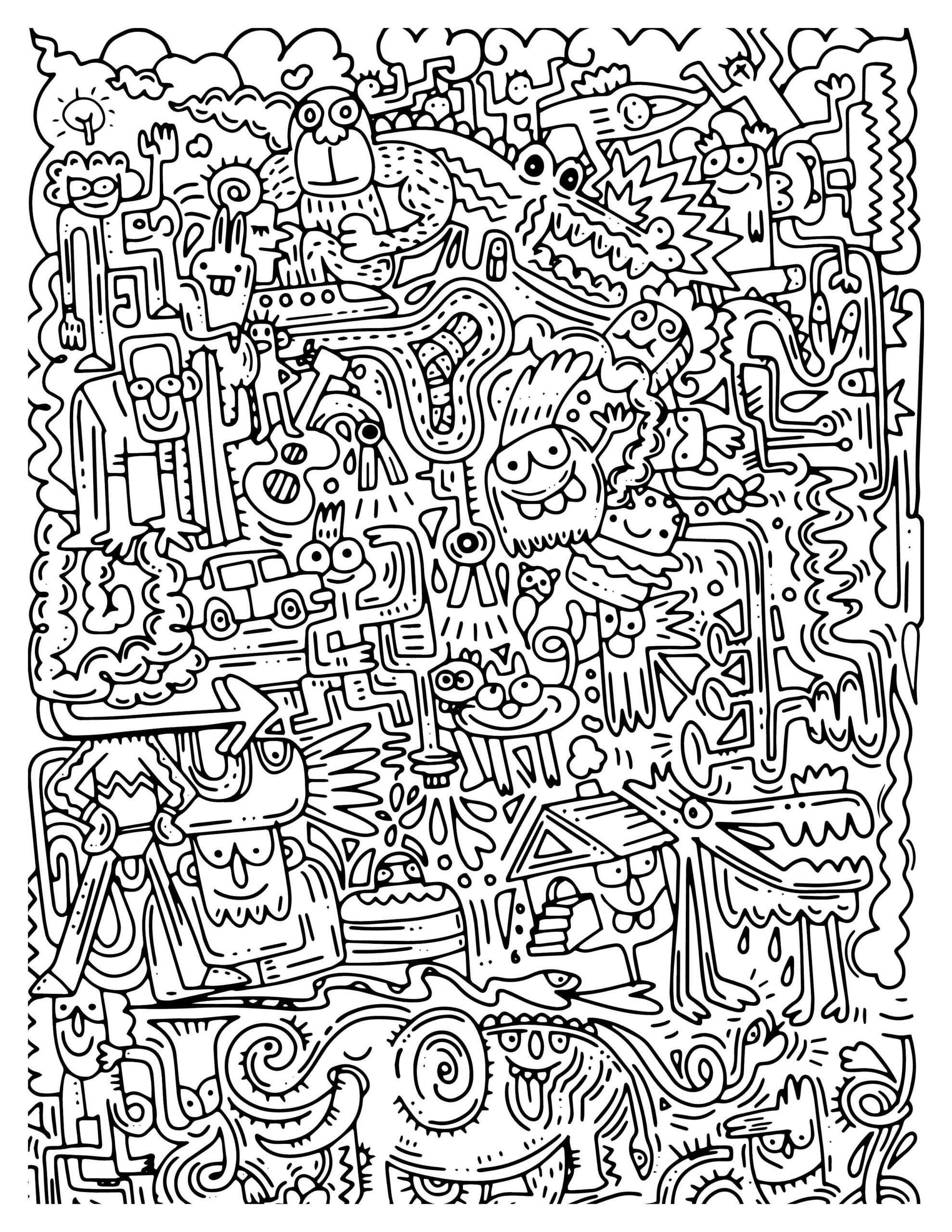 Doodles Coloring Pages: Printable Fun And Whimsical Designs