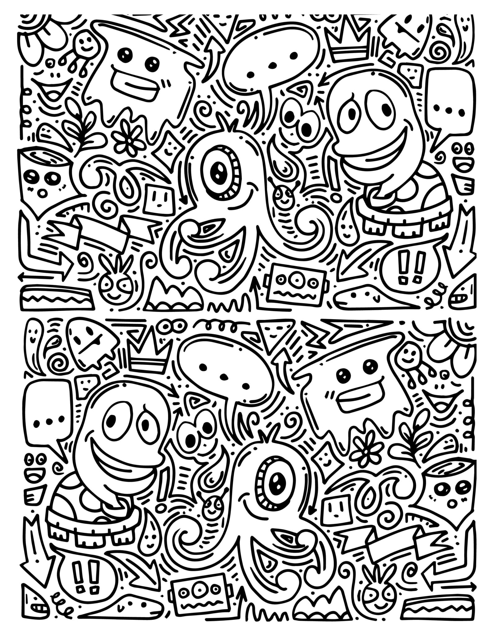 Doodles Coloring Pages: Printable Fun And Whimsical Designs