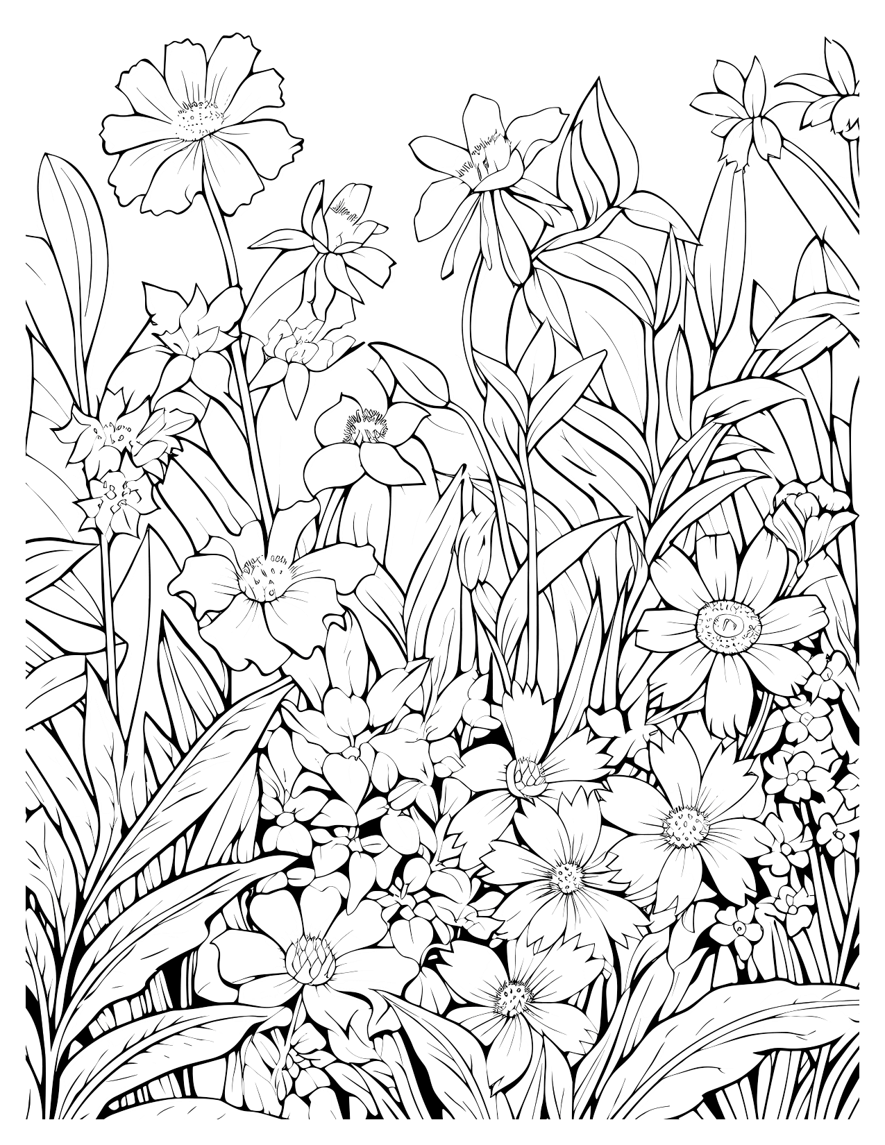 Meadow Bloom Coloring Pages: Creative Nature Designs for All