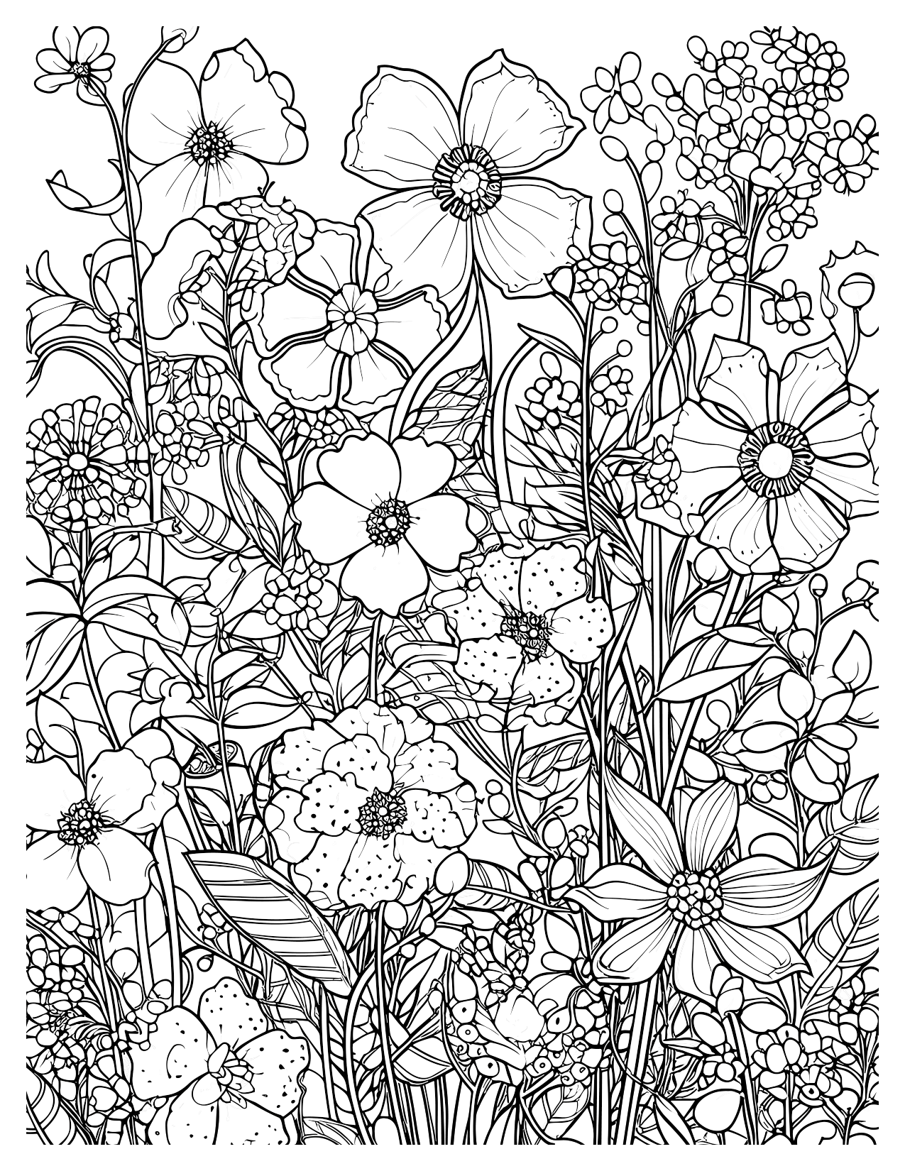 Meadow Bloom Coloring Pages: Creative Nature Designs for All