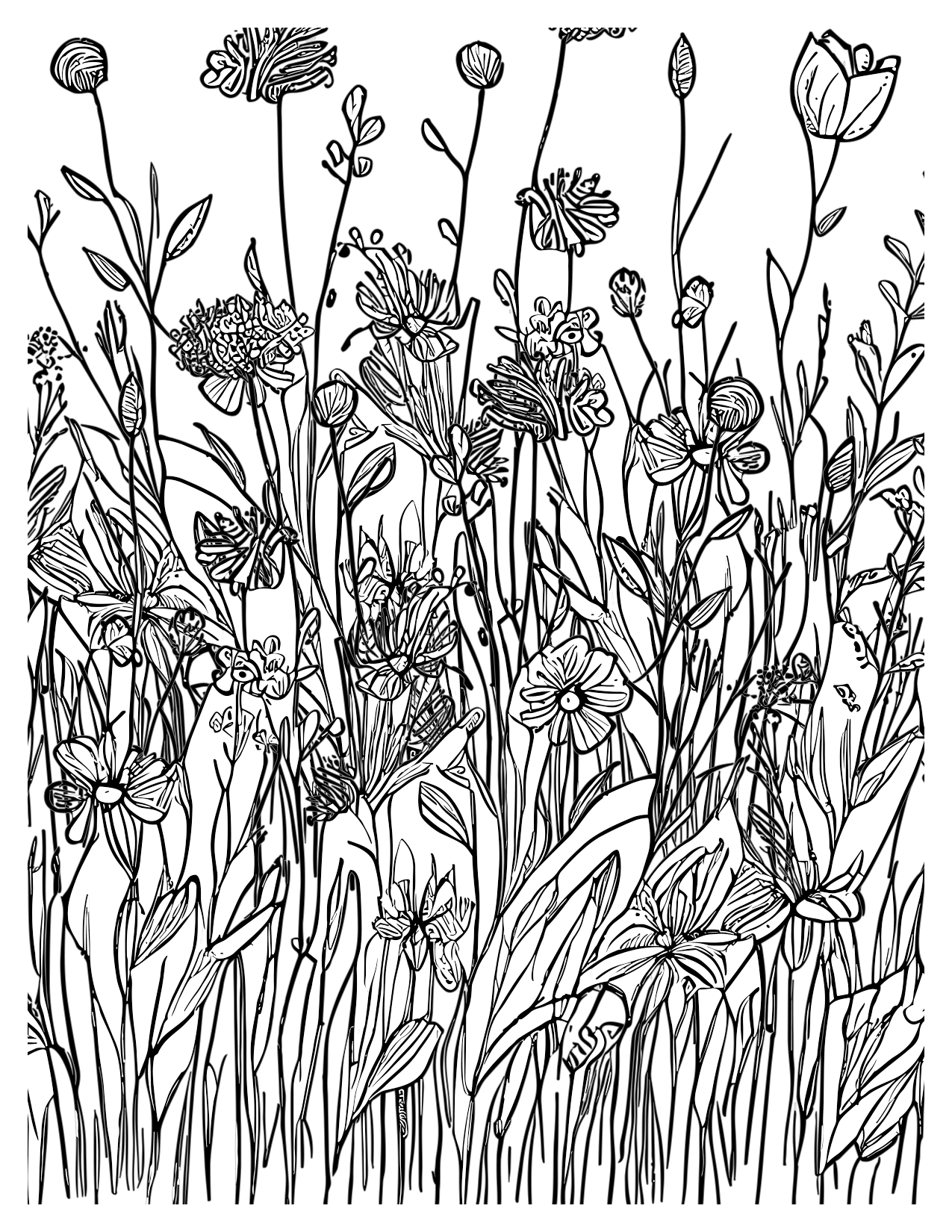Meadow Bloom Coloring Pages: Creative Nature Designs for All