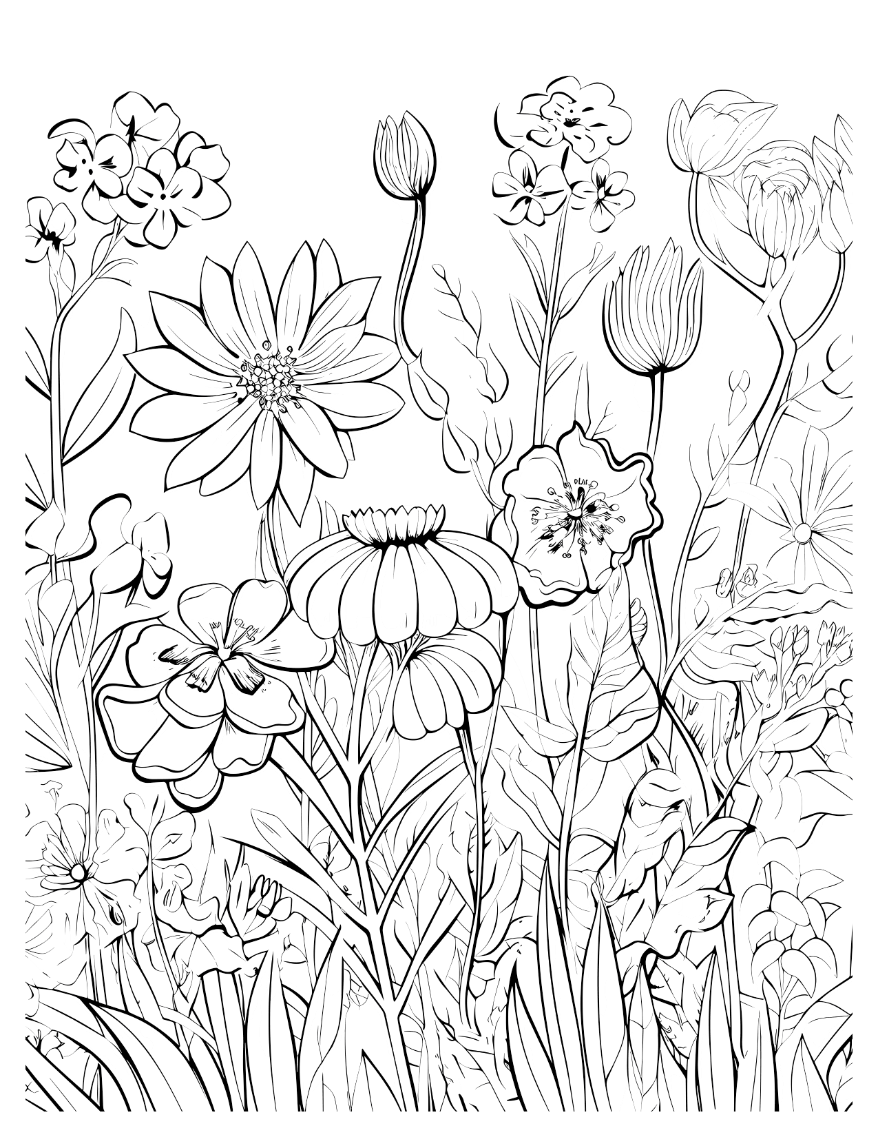 Meadow Bloom Coloring Pages: Creative Nature Designs for All
