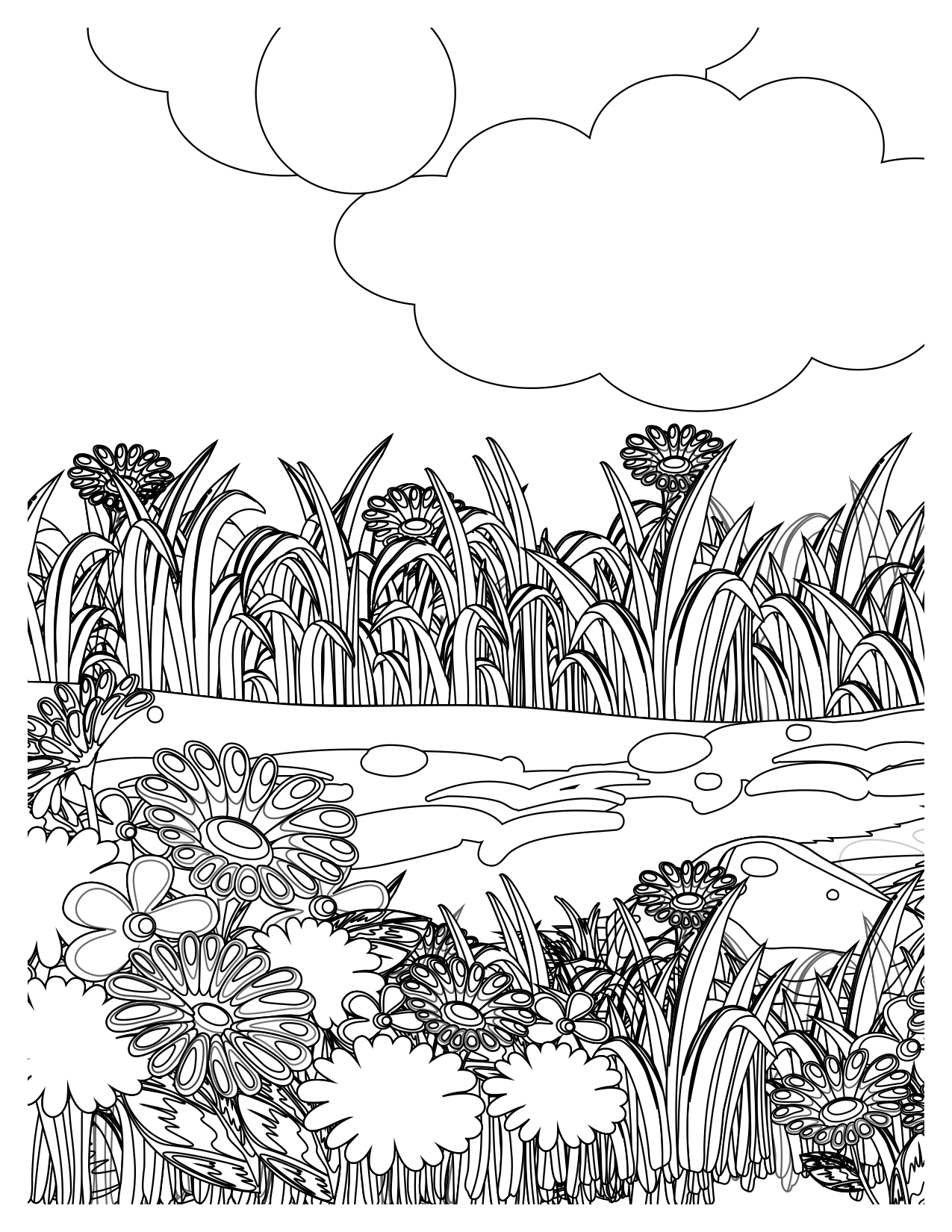 Meadow Bloom Coloring Pages: Creative Nature Designs for All