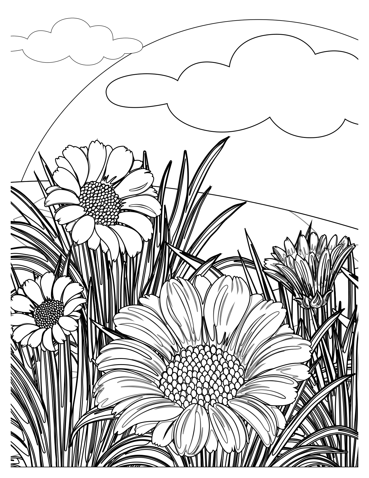 Meadow Bloom Coloring Pages: Creative Nature Designs for All