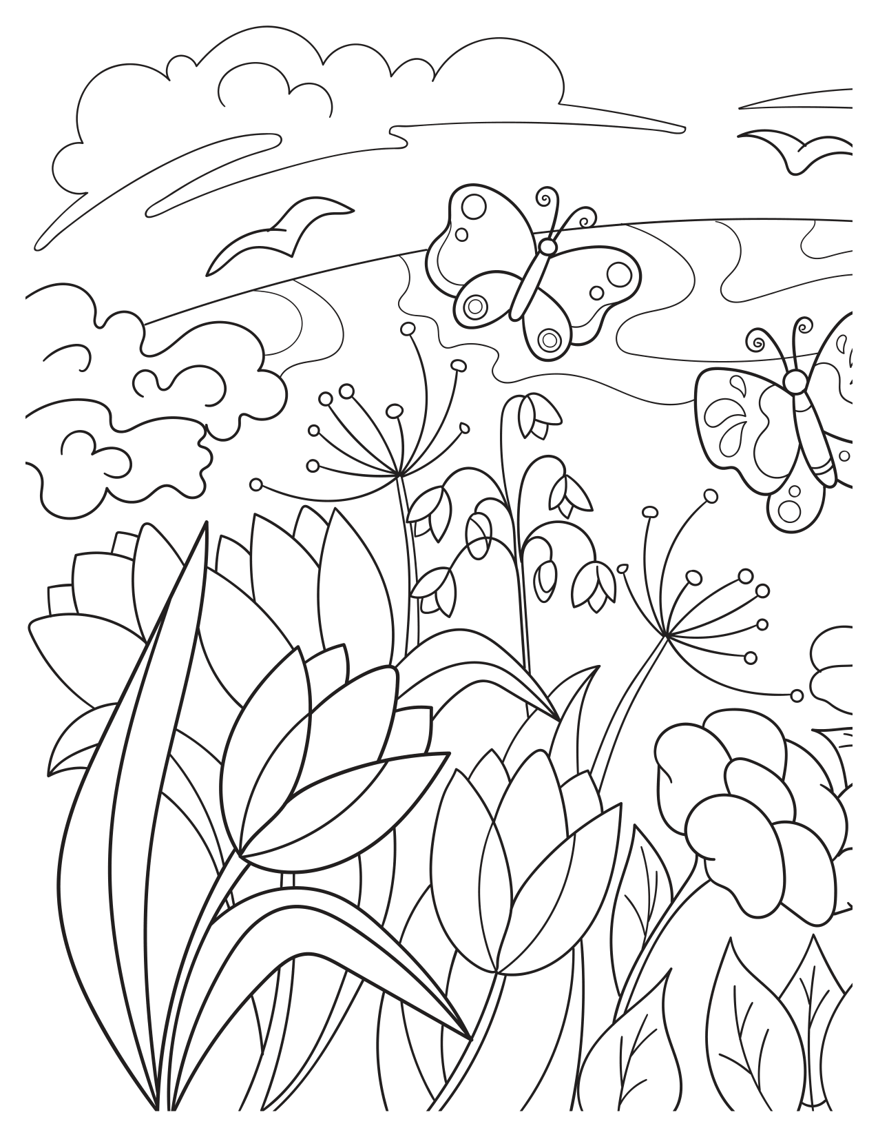 Meadow Bloom Coloring Pages: Creative Nature Designs for All