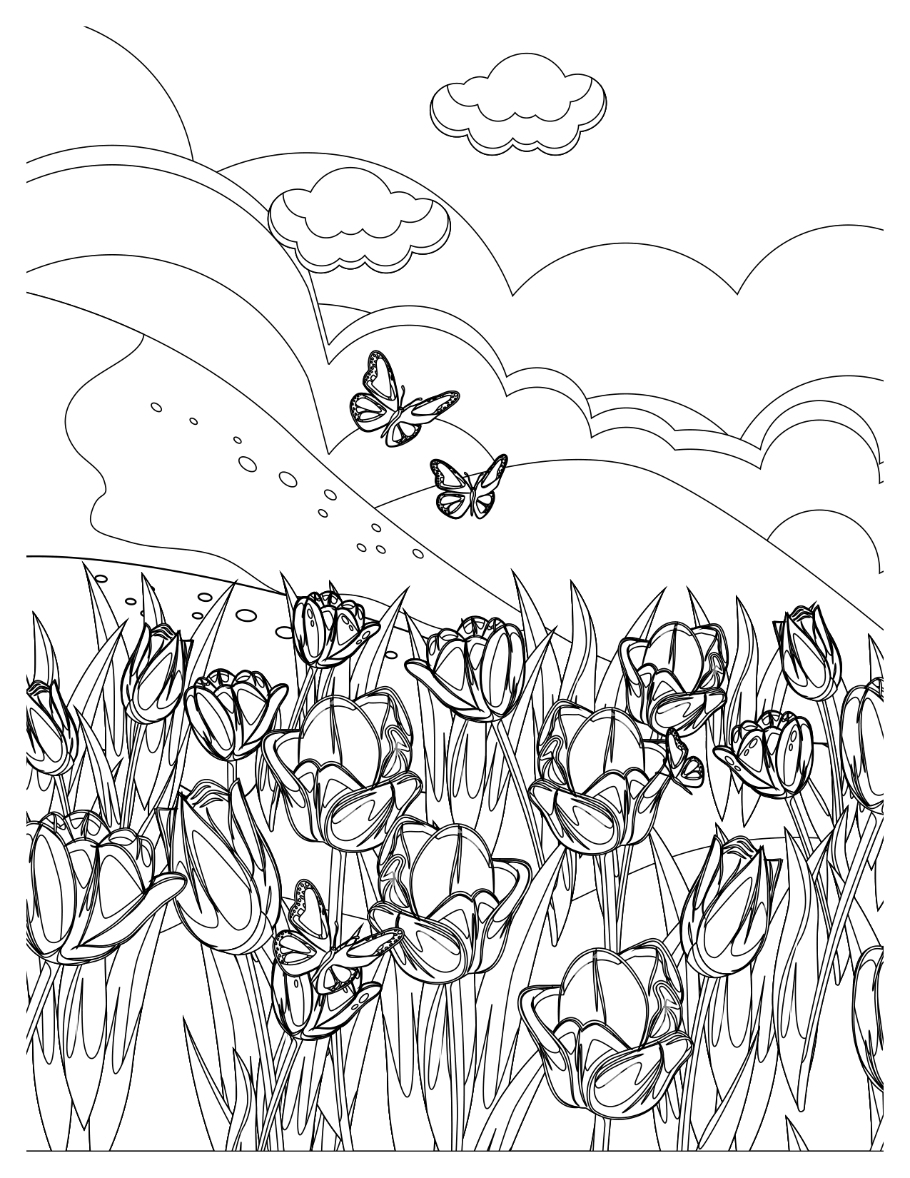 Meadow Bloom Coloring Pages: Creative Nature Designs for All