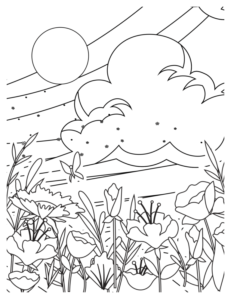 Meadow Bloom Coloring Pages: Creative Nature Designs for All