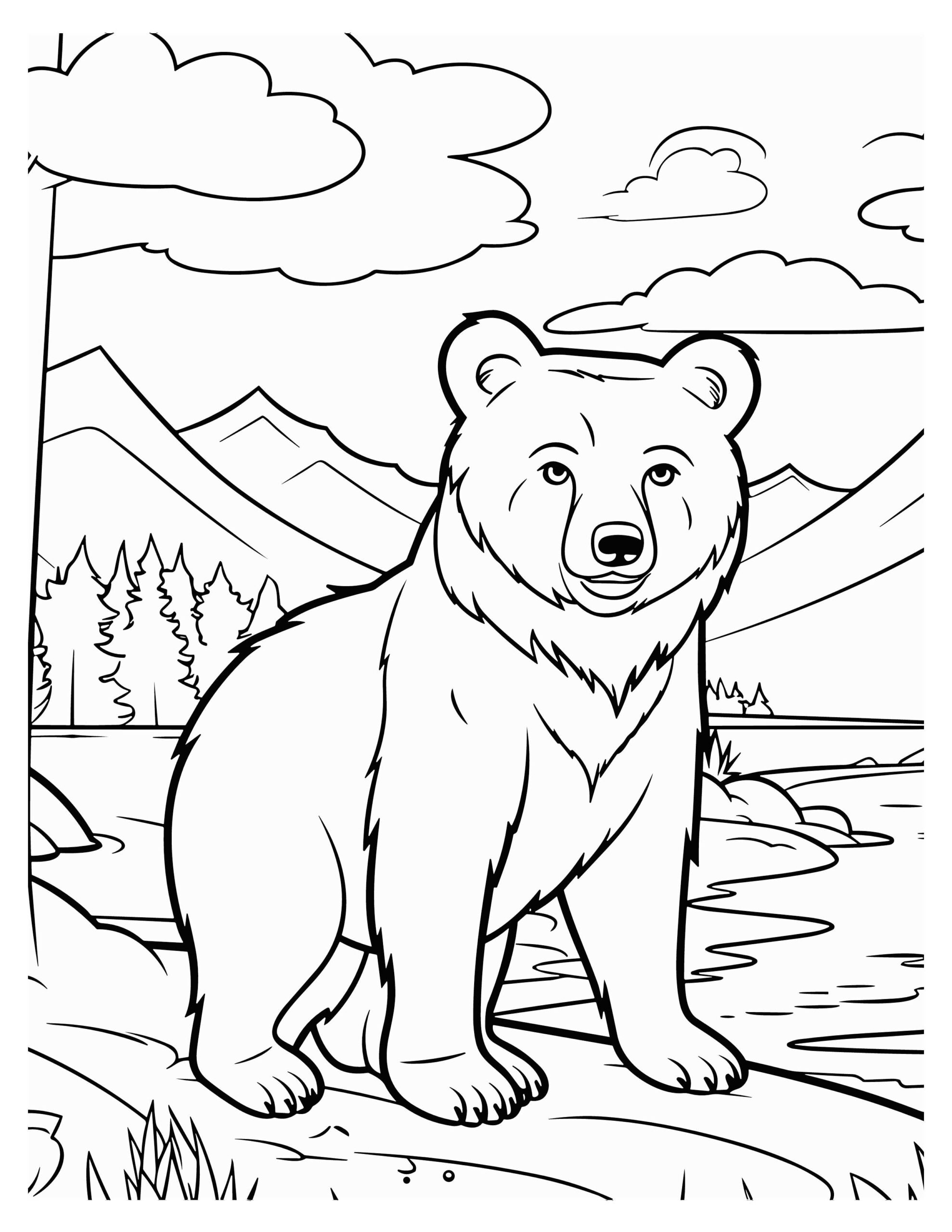 Bear Adventure Coloring Pages for Kids : Roaring Fun