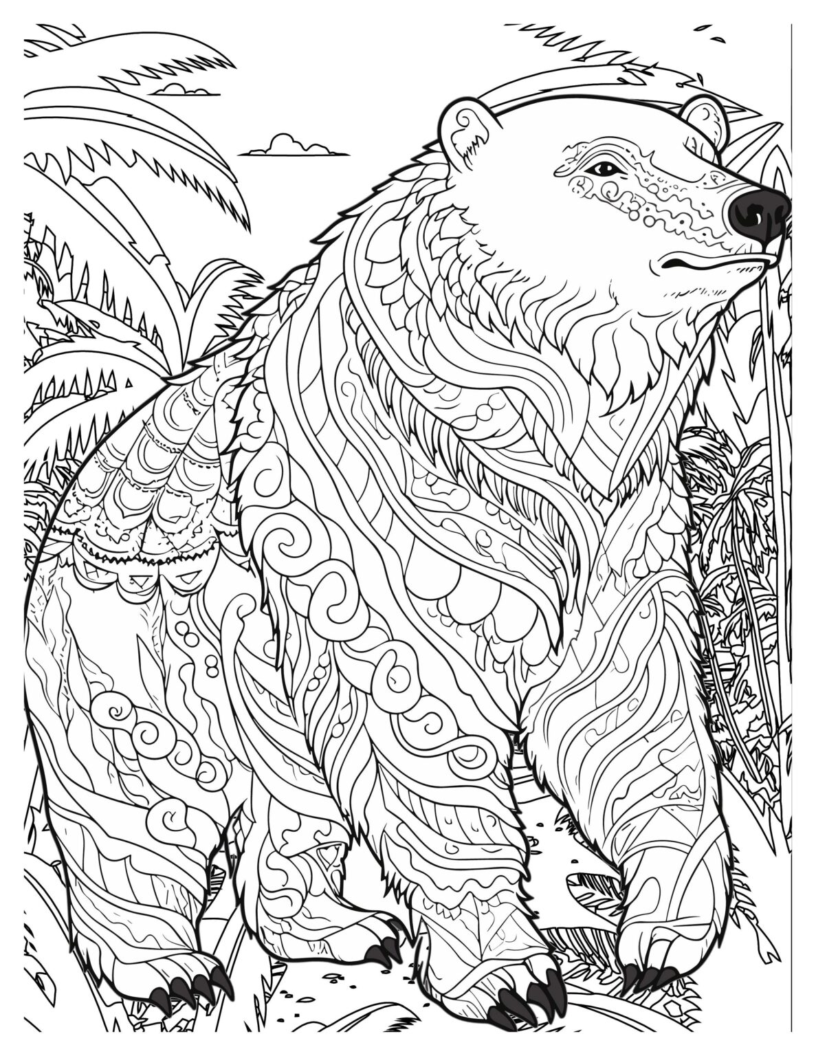 Bear Adventure Coloring Pages for Kids : Roaring Fun