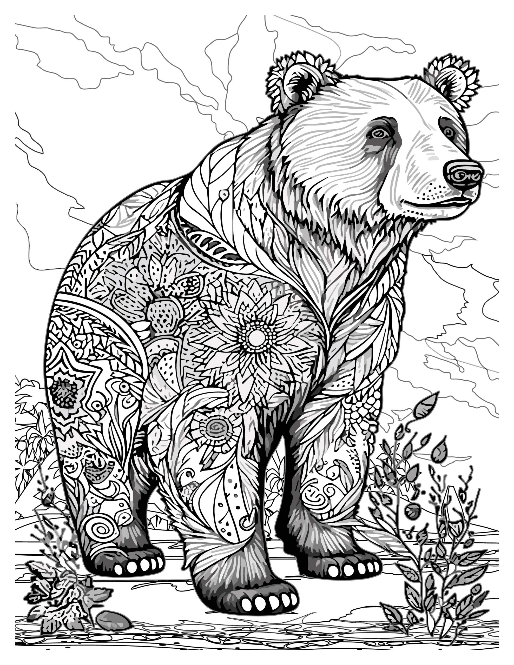 Bear Adventure Coloring Pages for Kids : Roaring Fun