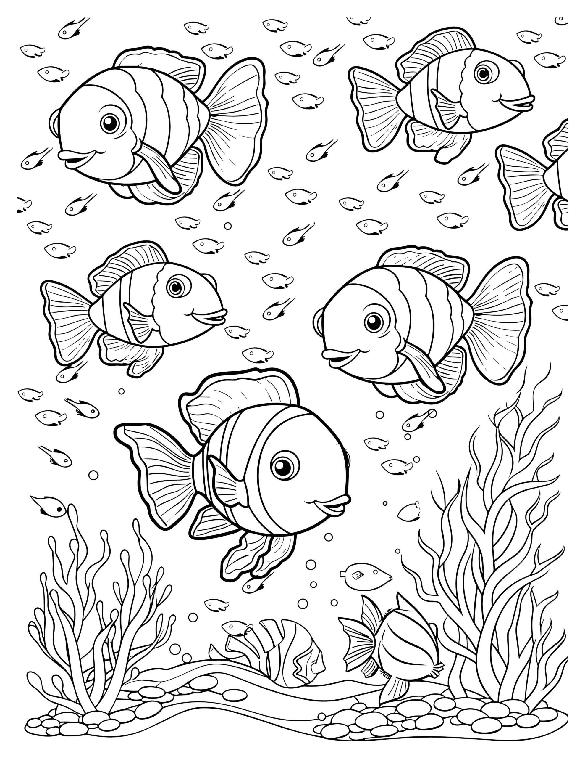 "Colorful Fish Coloring Pages | Splash into Creativity!"