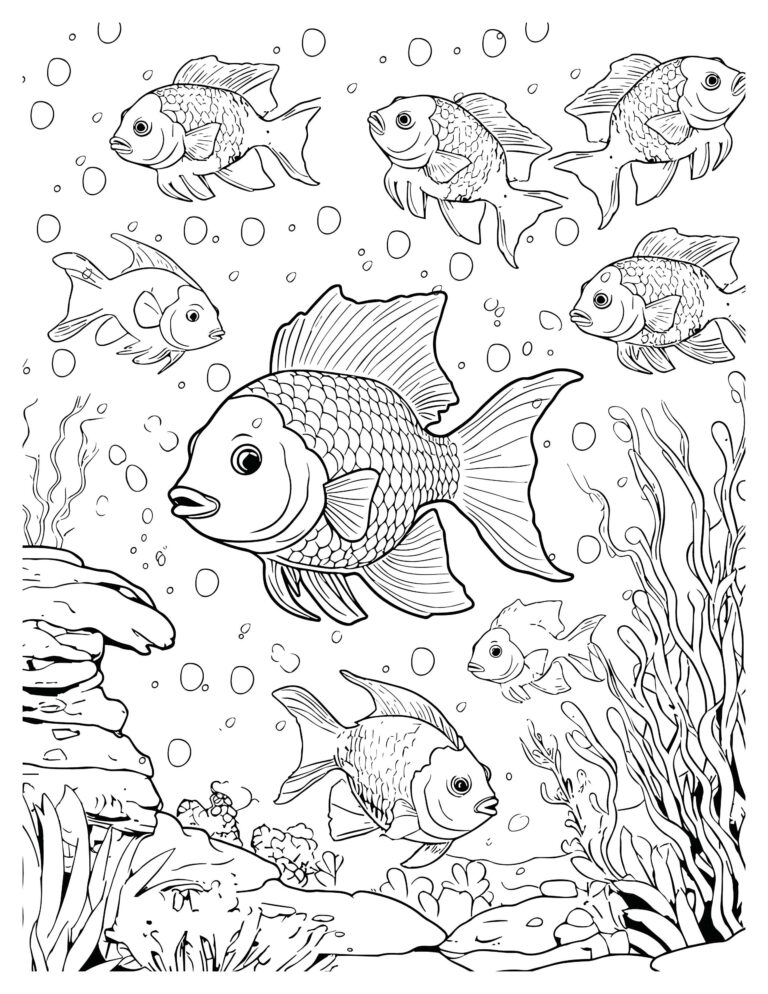 "Colorful Fish Coloring Pages | Splash into Creativity!"