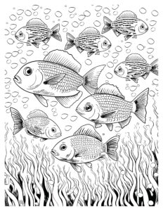 "Colorful Fish Coloring Pages | Splash into Creativity!"