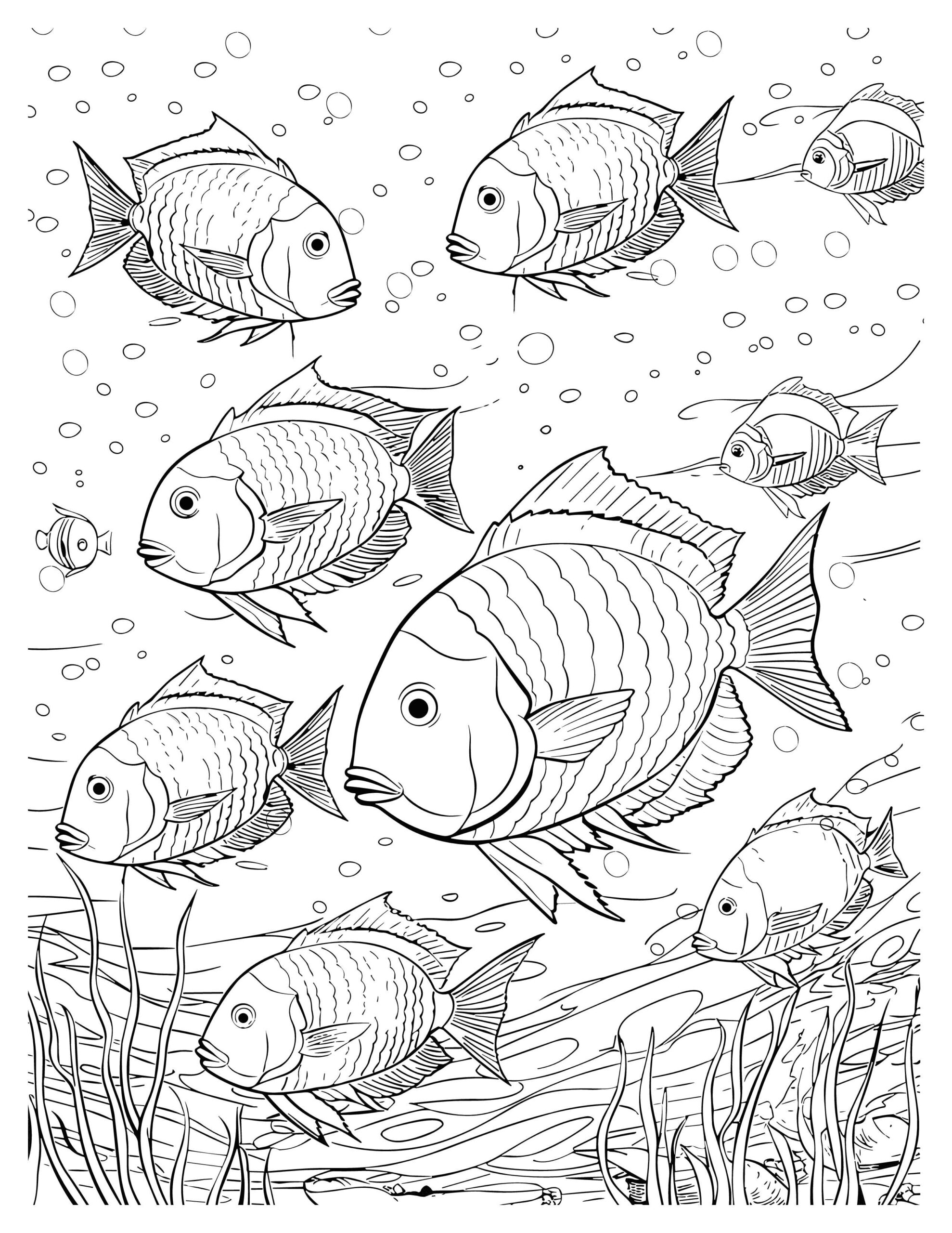 "Colorful Fish Coloring Pages | Splash into Creativity!"