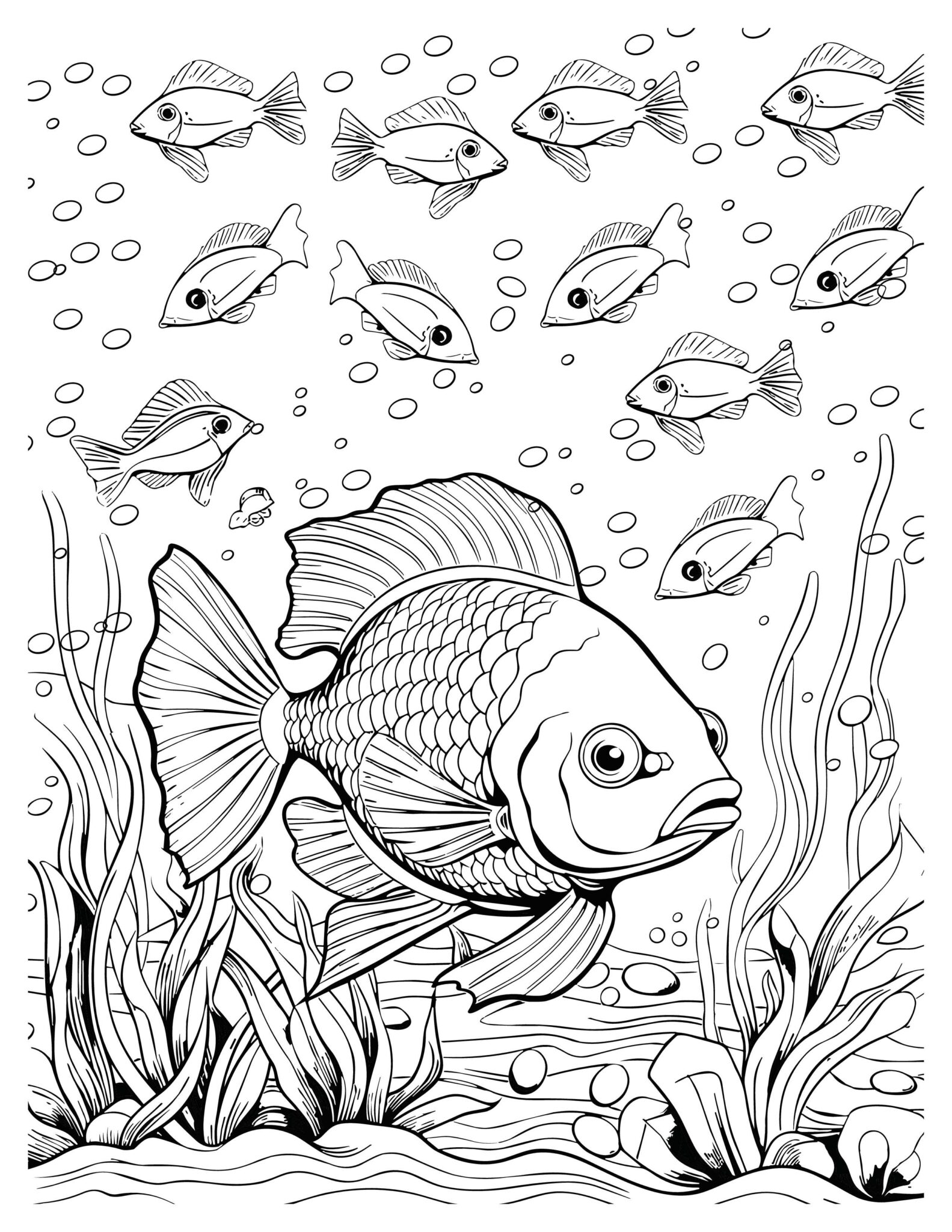 "Colorful Fish Coloring Pages | Splash into Creativity!"