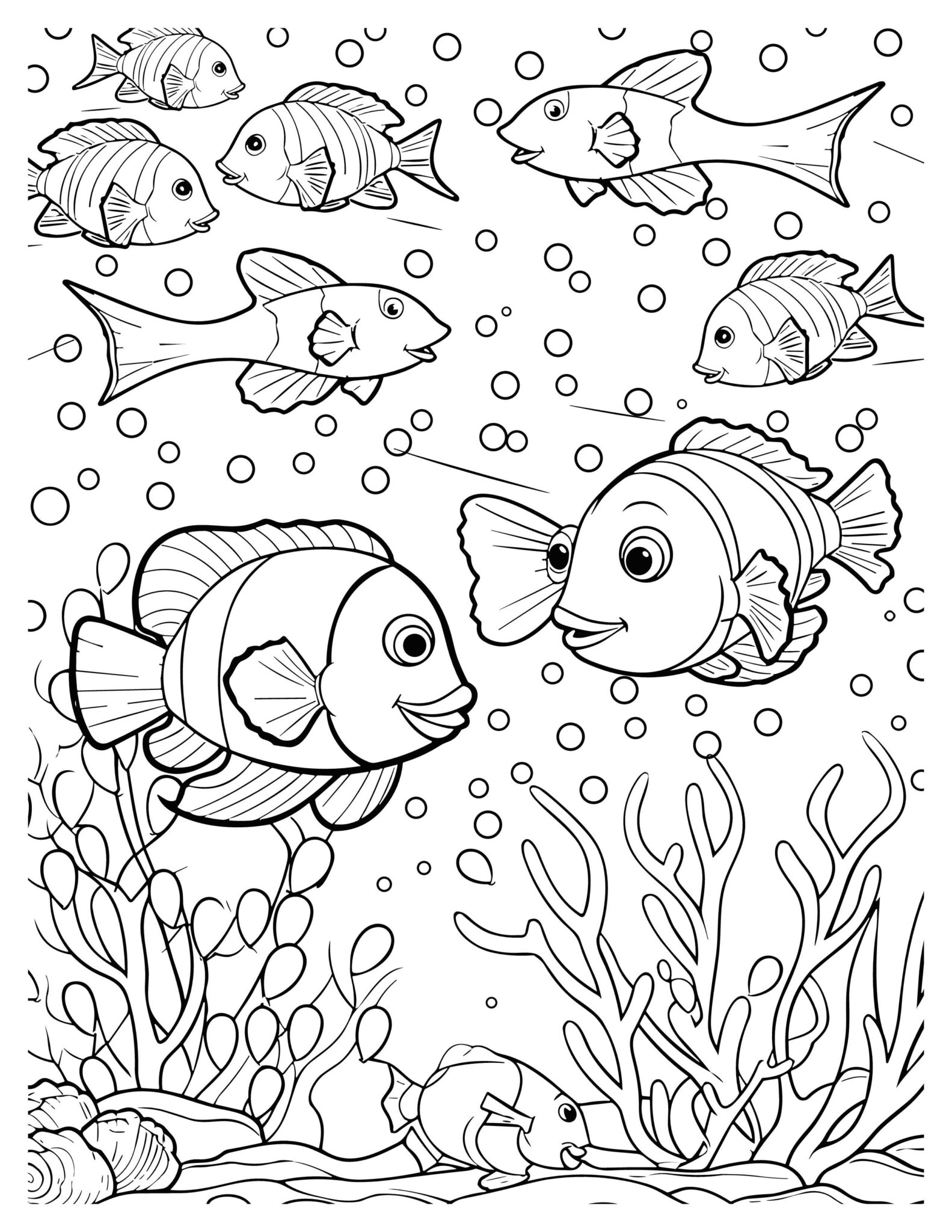 "Colorful Fish Coloring Pages | Splash into Creativity!"