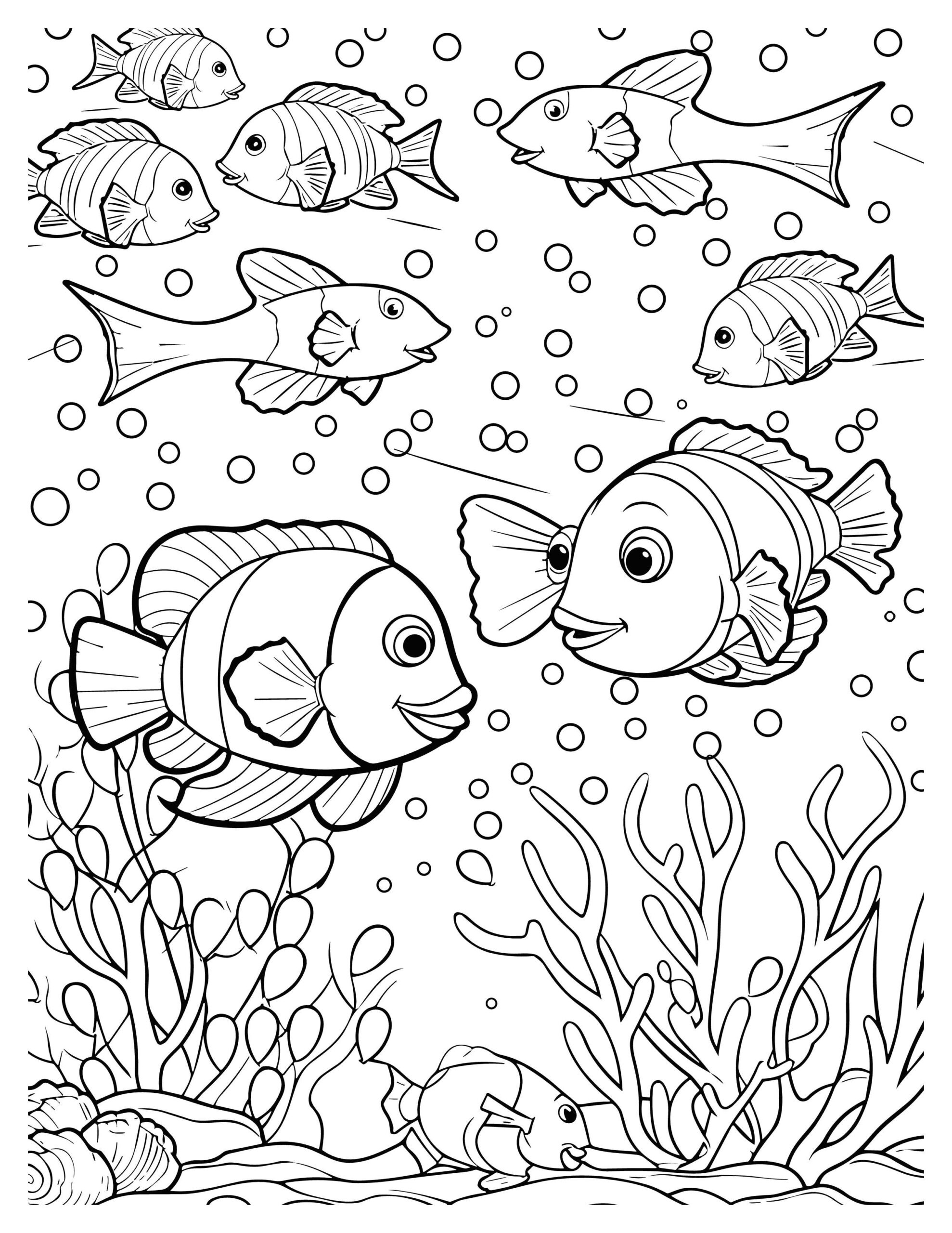 "Colorful Fish Coloring Pages | Splash into Creativity!"